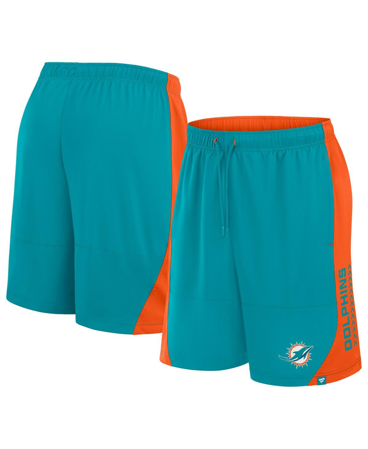 Click here for Fanatics Mens Aqua Miami Dolphins No Defense Short... prices