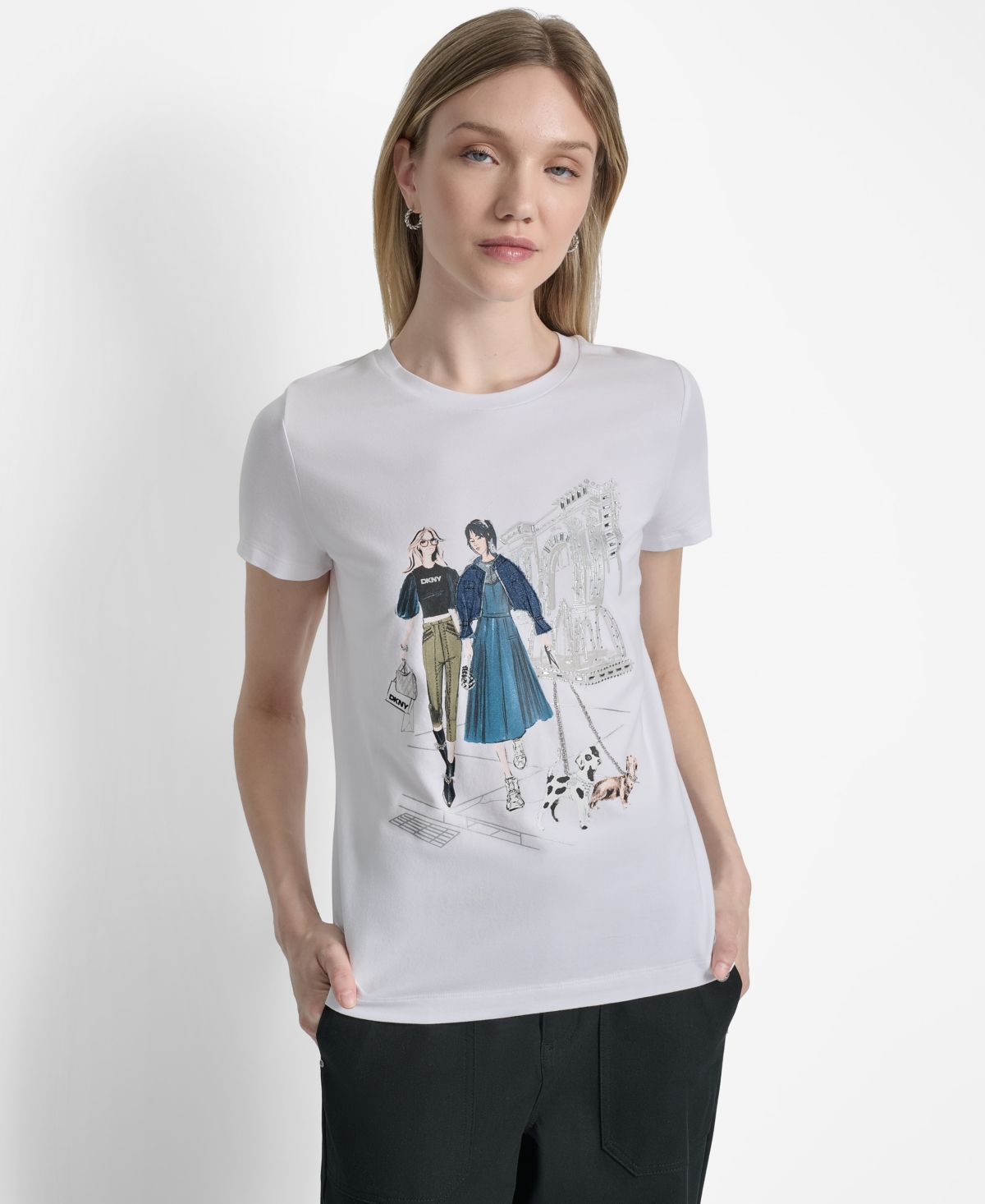 Click here for Dkny Womens Met Museum Conversational Crewneck T-S... prices