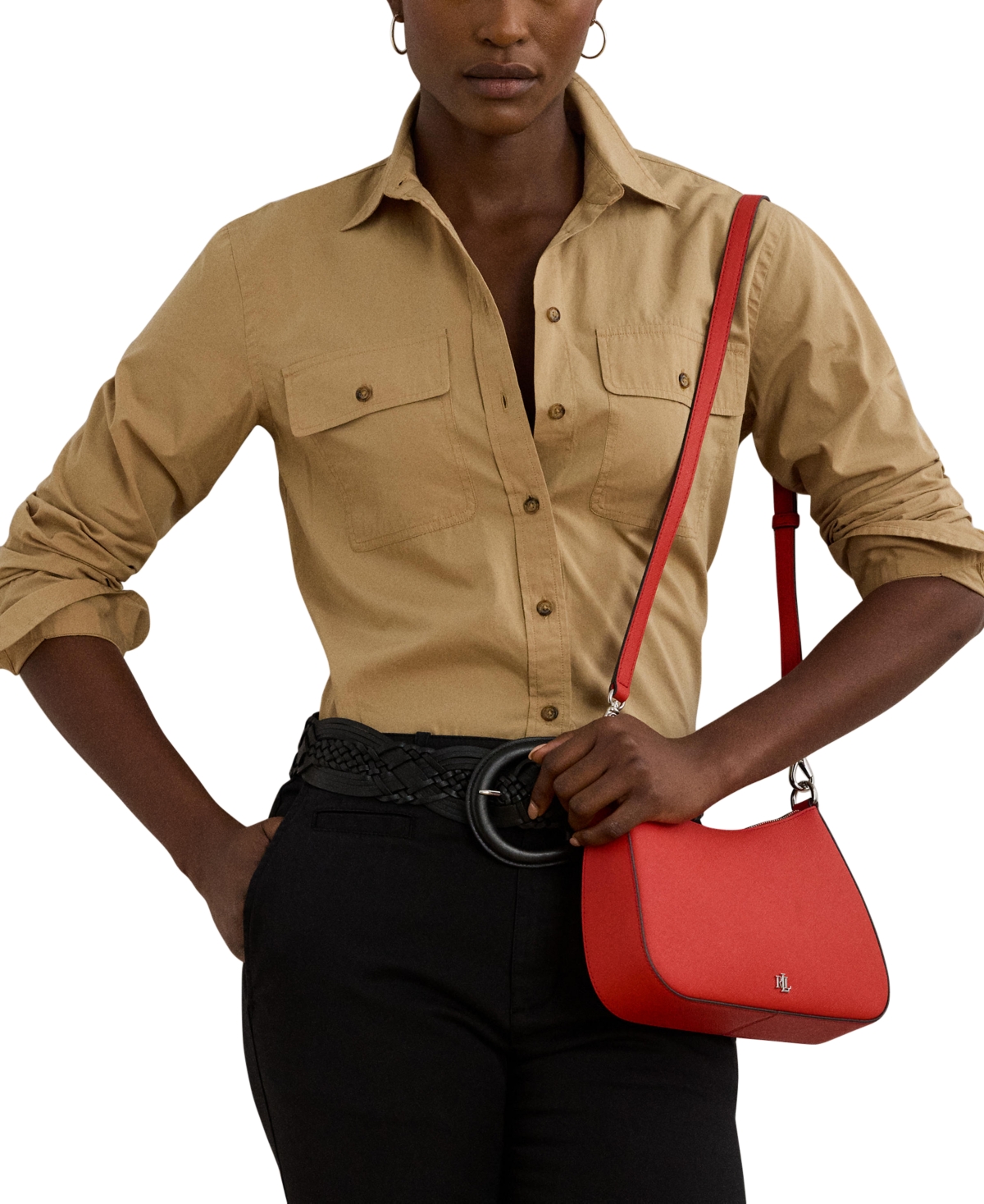 Click here for Lauren Ralph Lauren Danni Medium Crosshatch Leathe... prices