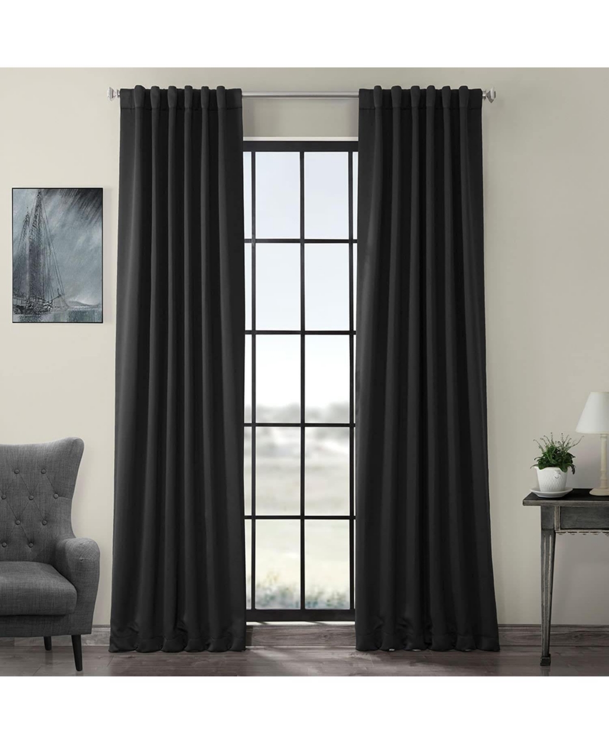 Click here for Half Price Drapes Room Darkening Curtain - Jet bla... prices