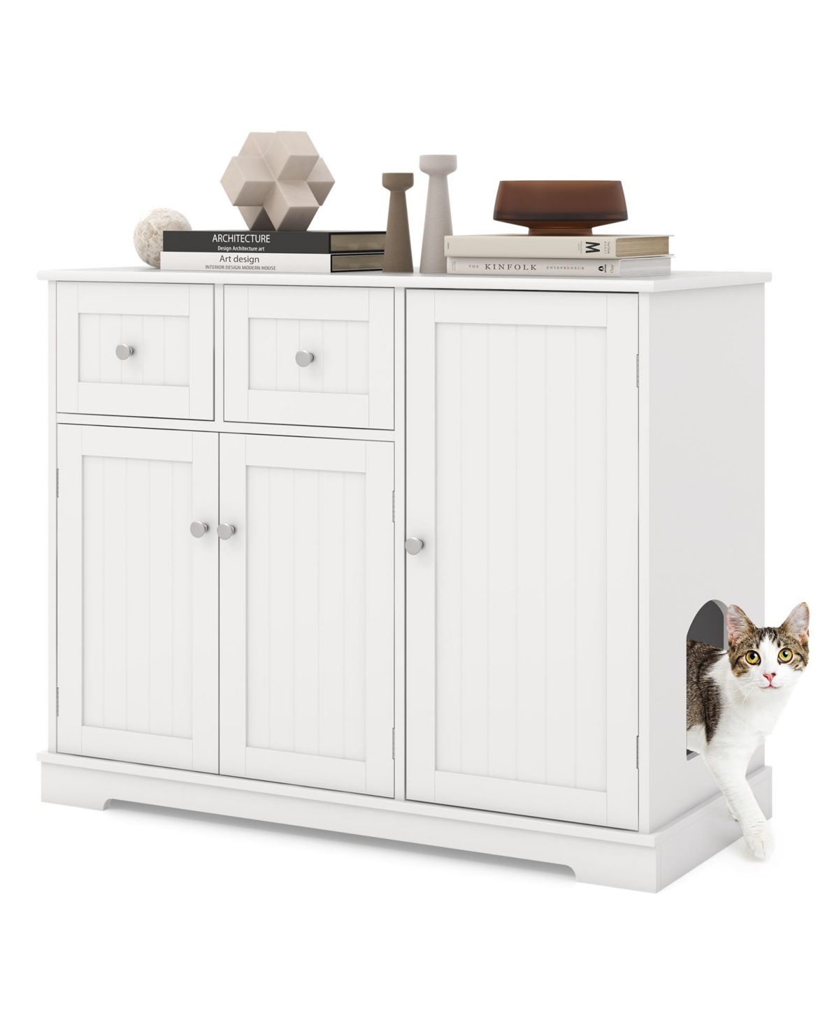 Click here for Cat Litter Box Enclosure with 2 Drawers and 3 Door... prices