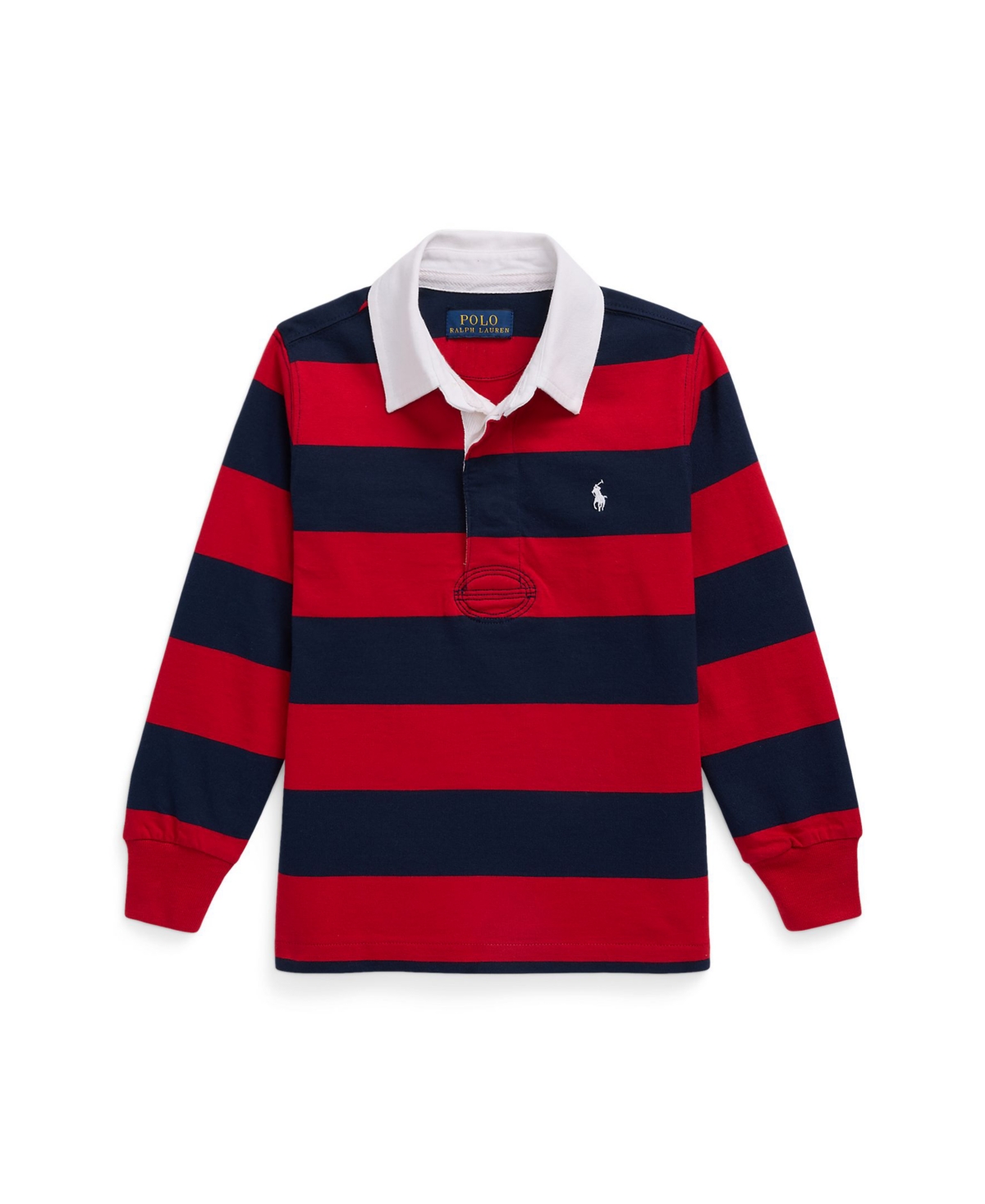 Polo Ralph Lauren Toddler and Little Boys The Iconic Rugby Shirt - Red  Navy