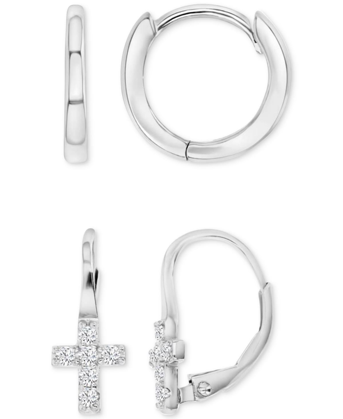Click here for 2-Pc. Set Cubic Zirconia Cross & Polished Extra Sm... prices