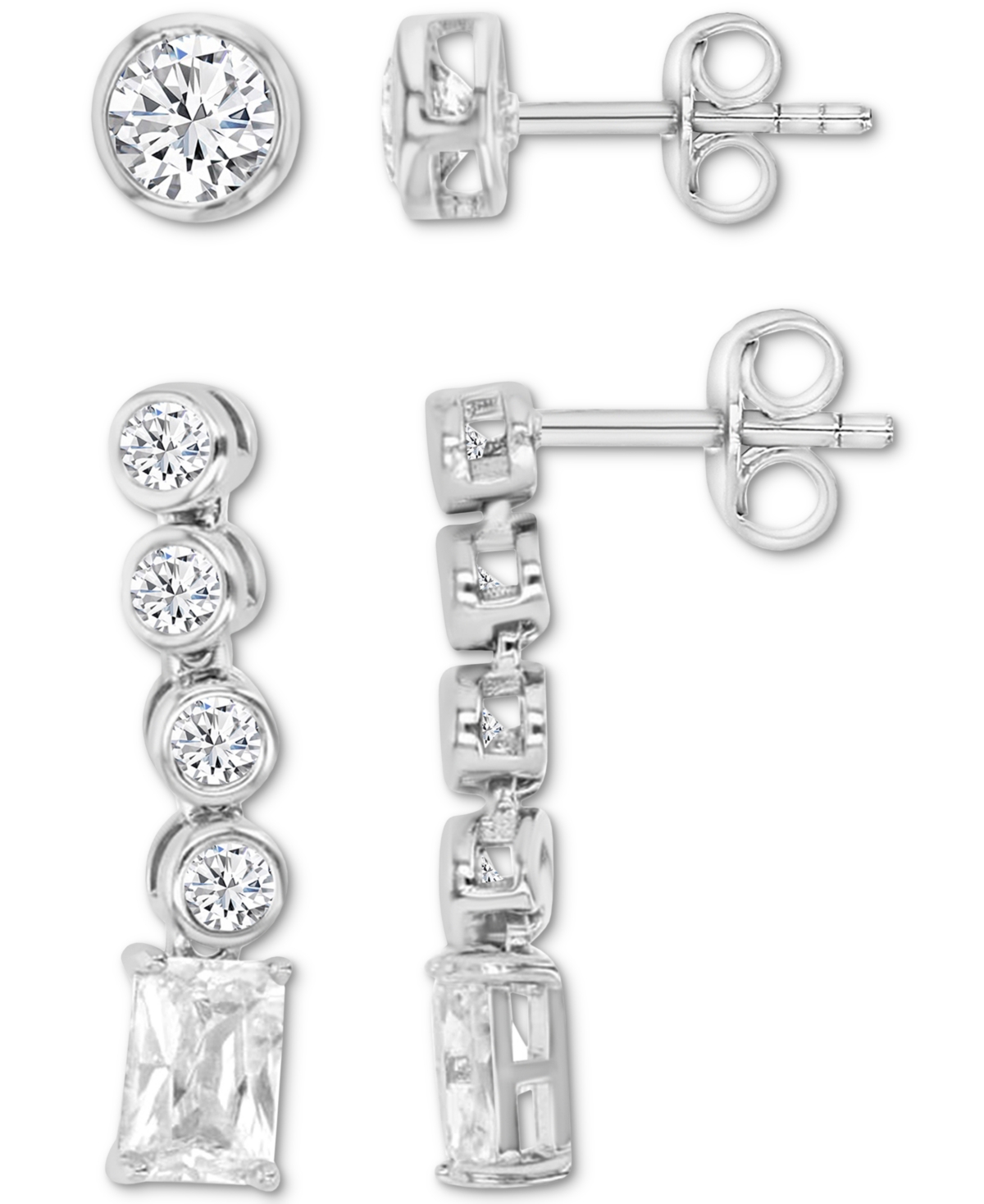Click here for 2-Pc. Set Cubic Zirconia Solitaire Stud & Linear D... prices