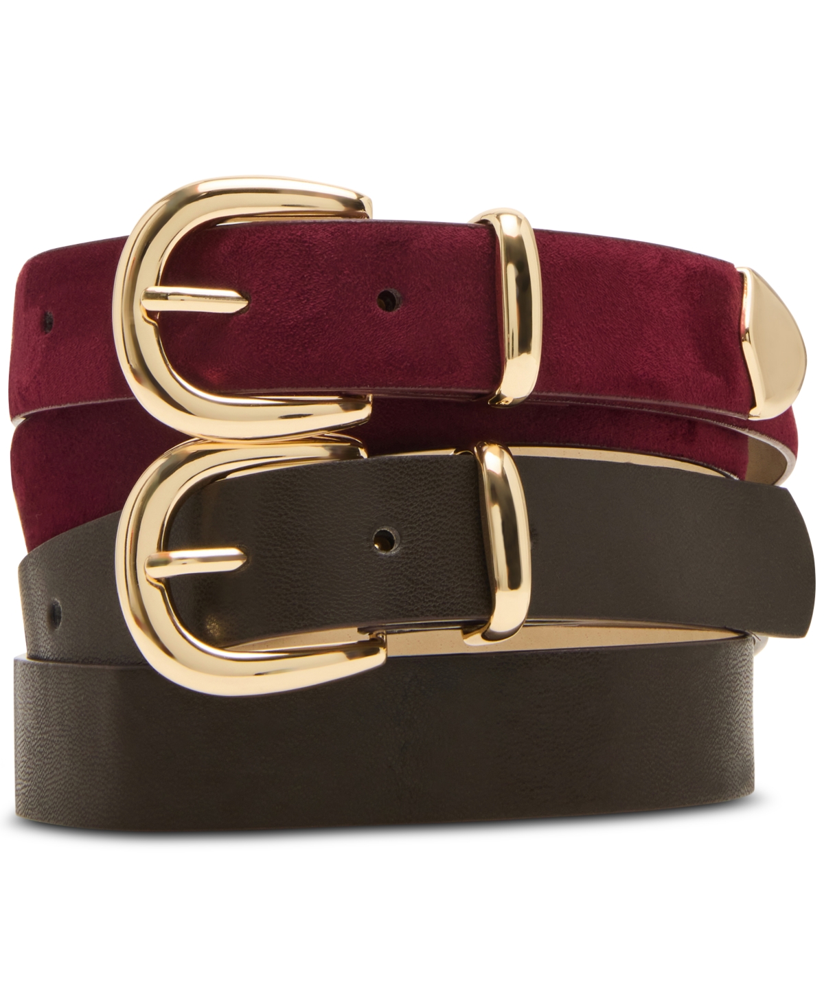 Click here for Steve Madden Rounded-Buckle Faux-Leather Belts  Se... prices