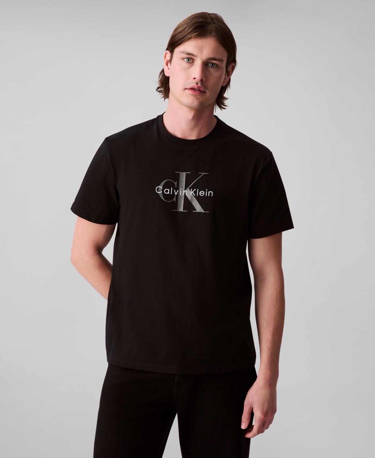 Calvin Klein Mens Relaxed-Fit Logo T-Shirt - Black