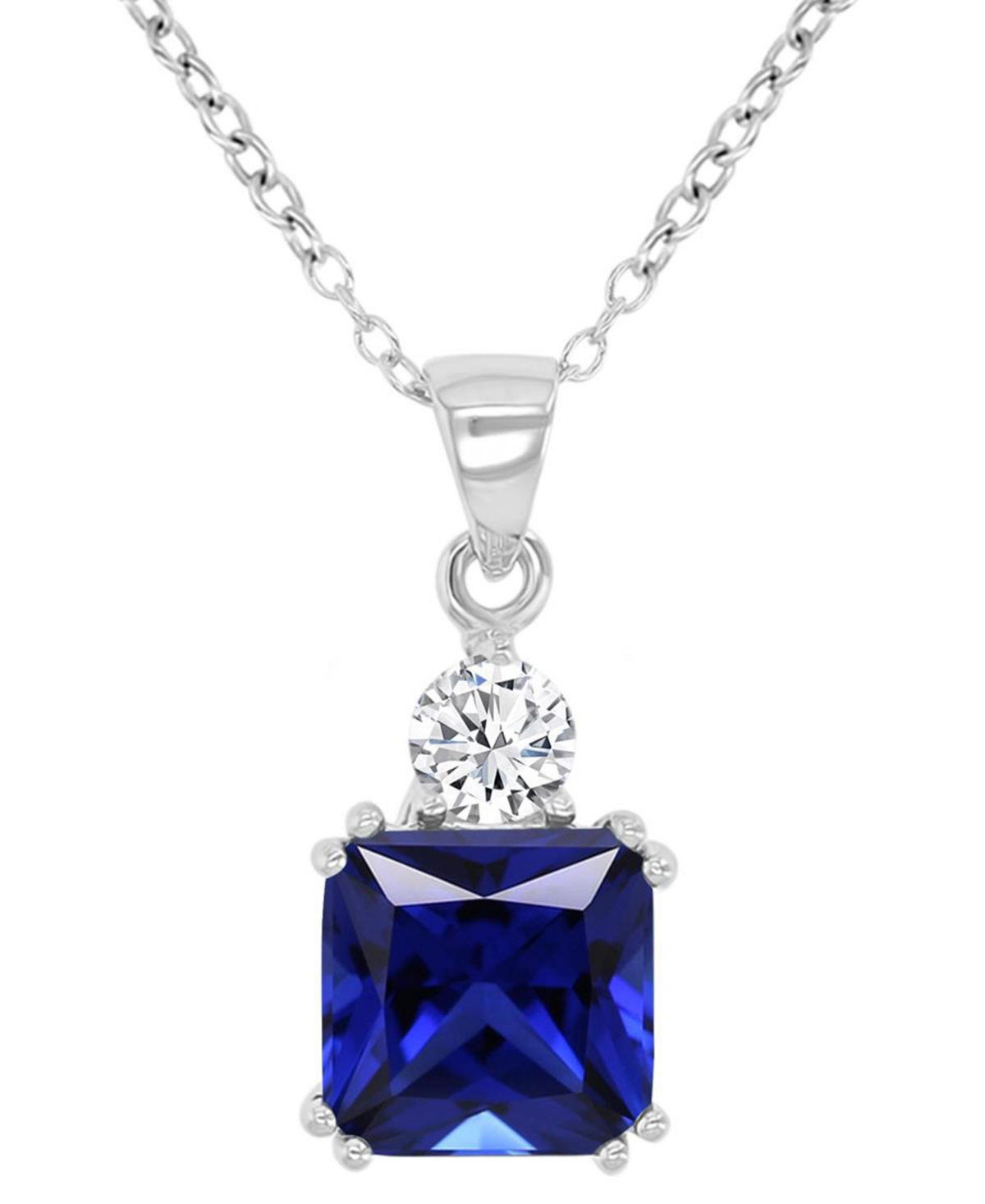 Click here for Blue & White Cubic Zirconia 18 Pendant Necklace in... prices