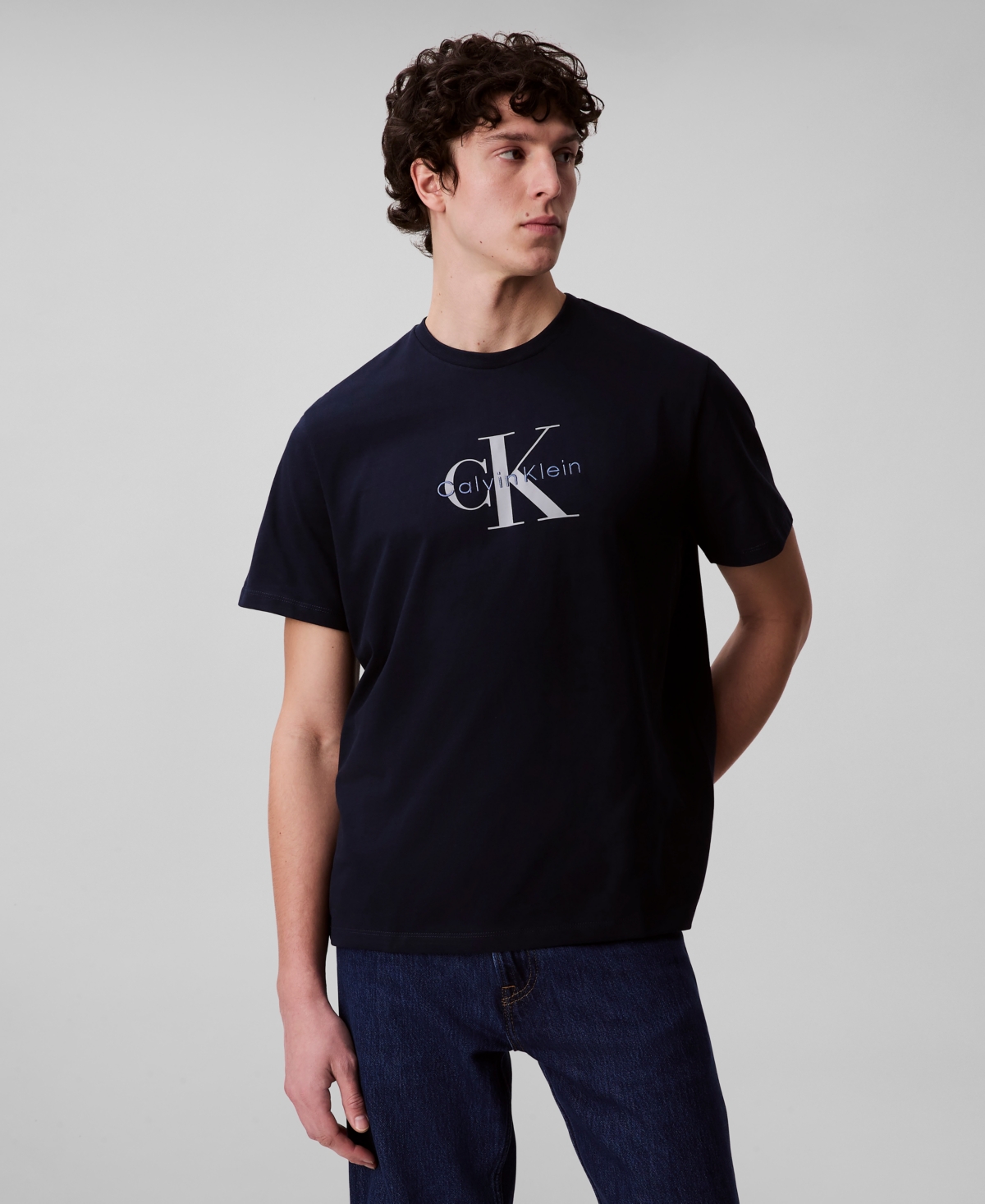 Click here for Calvin Klein Mens Relaxed-Fit Logo T-Shirt - Dark... prices