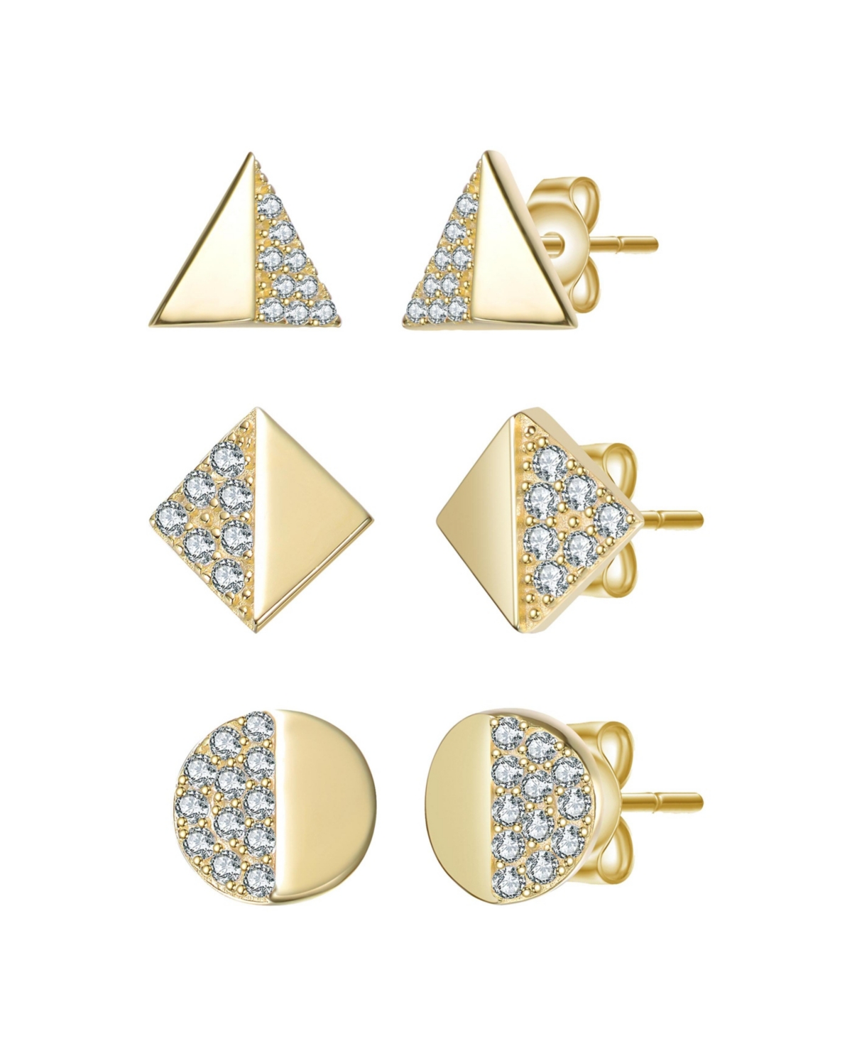 Click here for 14K Gold Plated with Clear Paved Cubic Zirconia Tr... prices