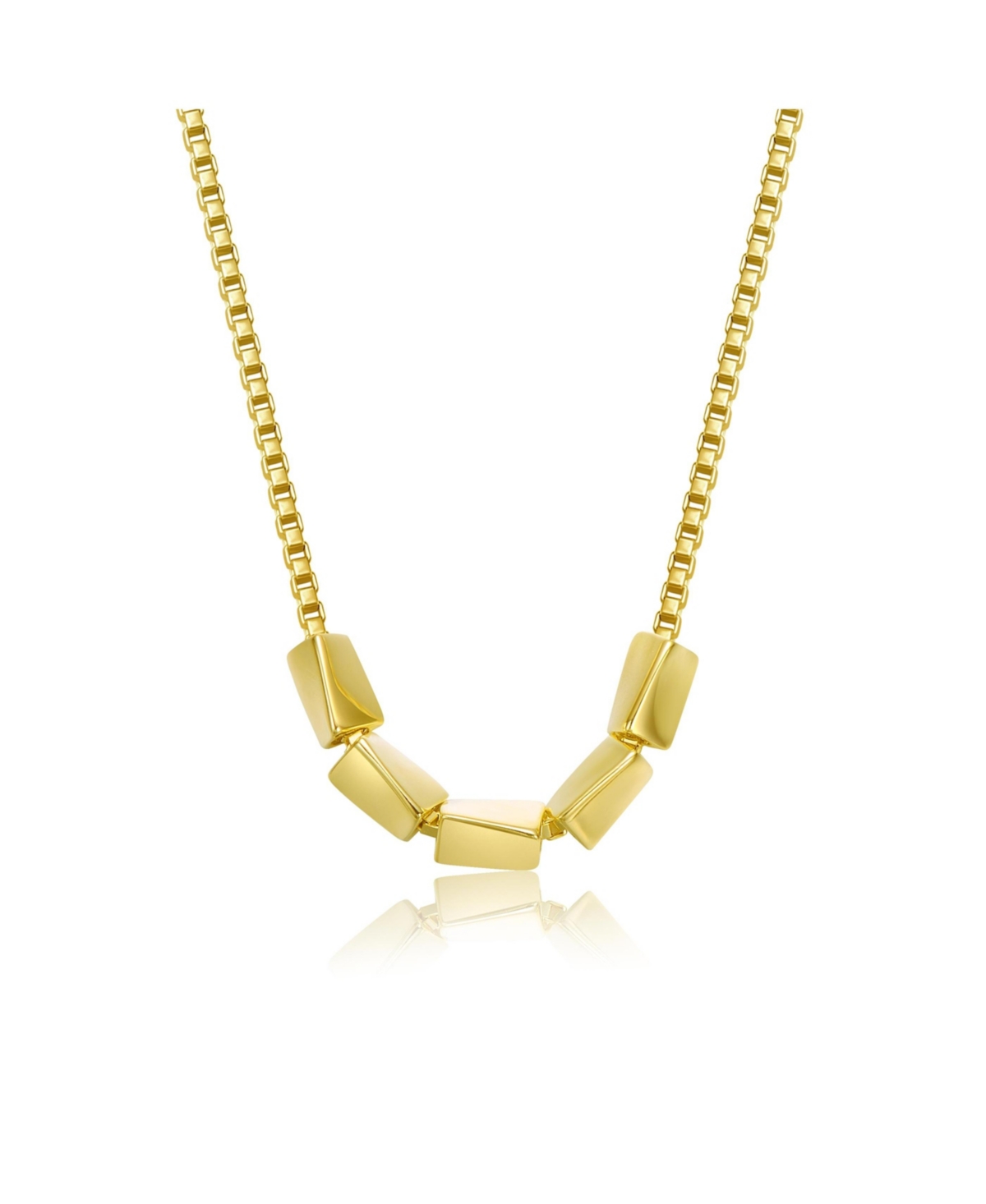 Click here for 14K Gold Plated with Rectangular Beaded Chain Neck... prices