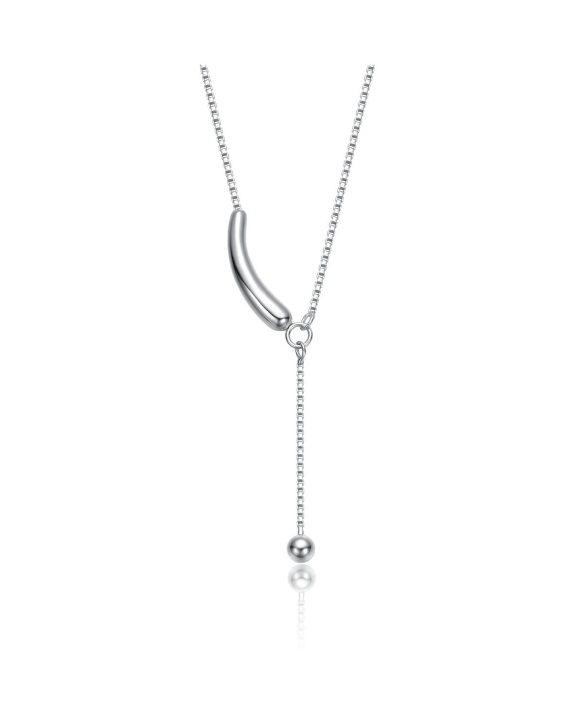 Click here for White Gold Plated Minimalist Curved Pendant Y-Neck... prices