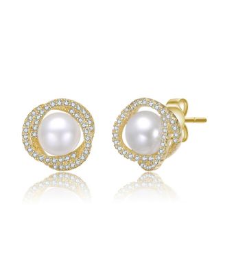 Click here for 14k Gold Plated With Clear Cubic Zirconia Mother O... prices