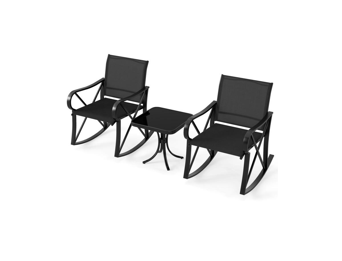 Click here for 3 Piece Patio Rocking Set with Smooth Rocking Moti... prices