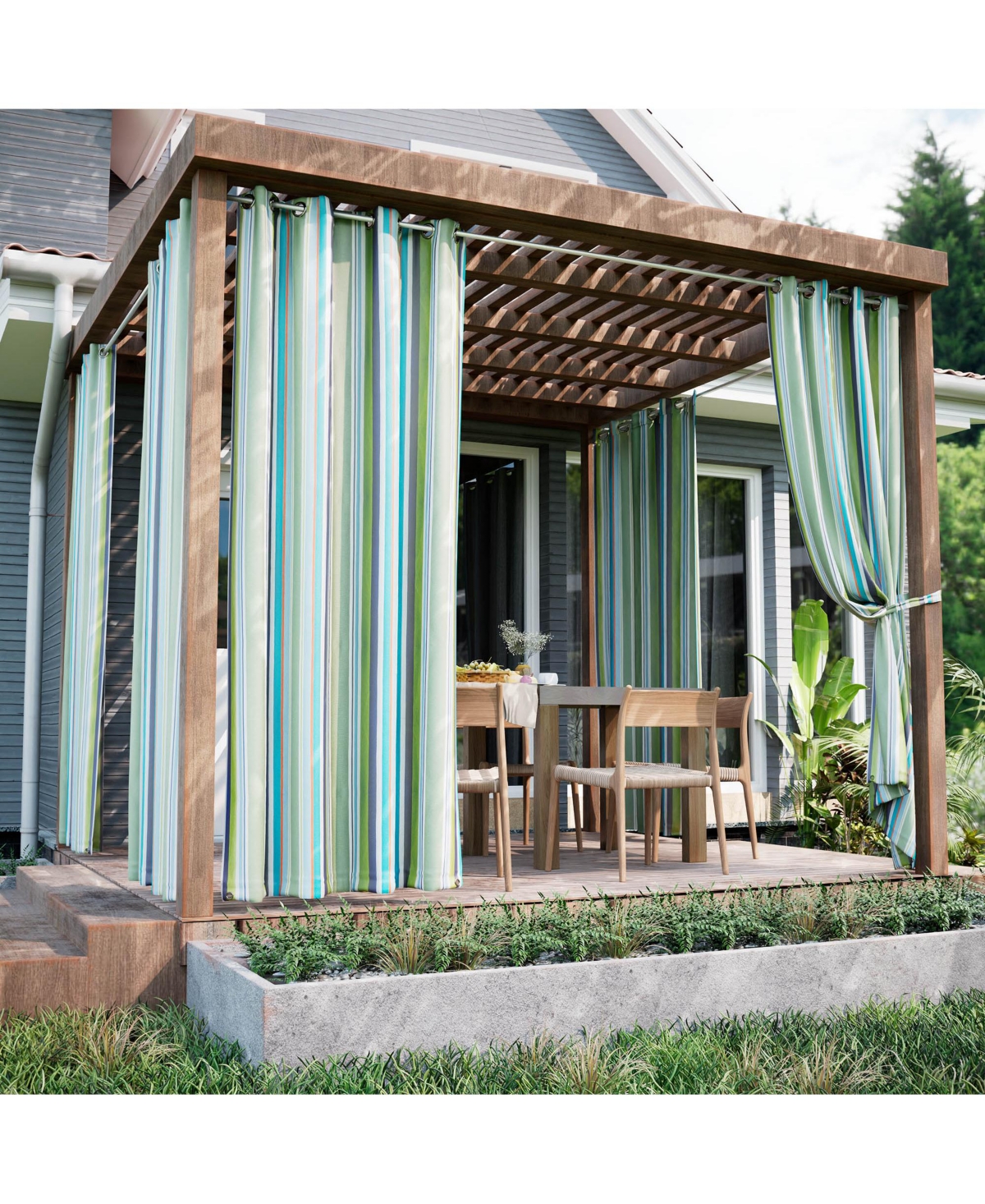 Click here for Outdoor Window Covering Cabana Wide Stripe Grommet... prices