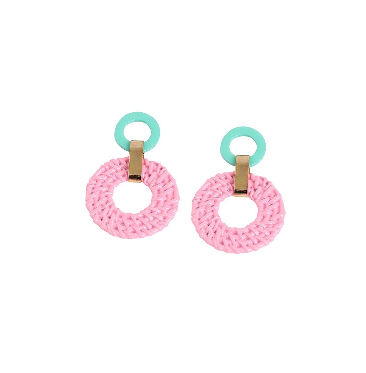 Click here for Sohi Womens Rope Drop Earrings - Pink prices