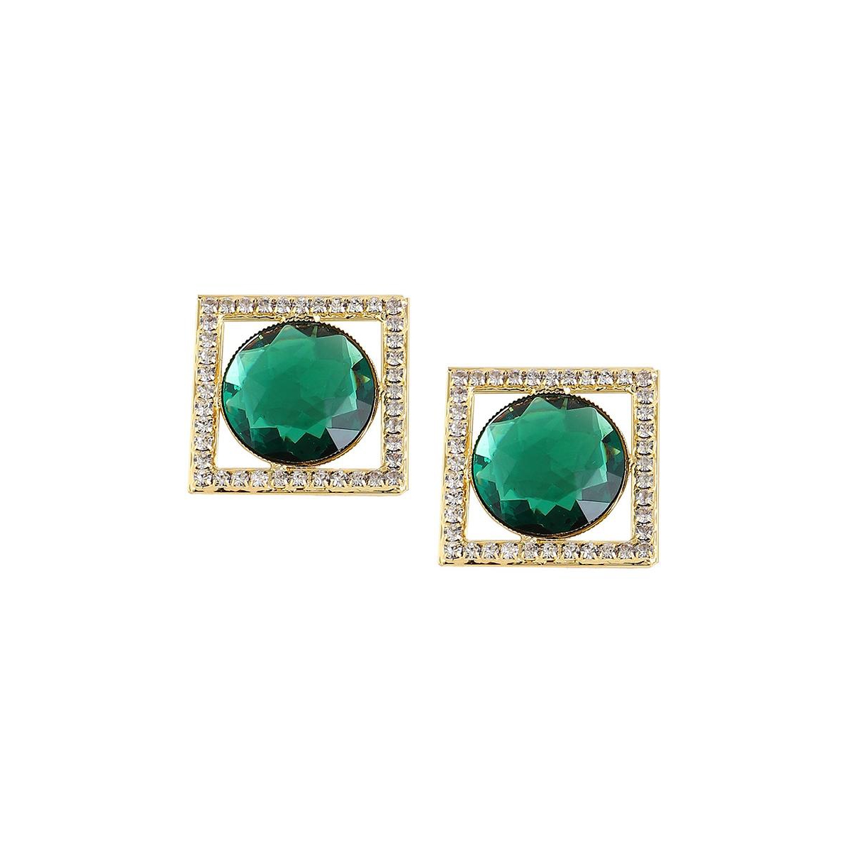 Click here for Sohi Womens Frame Drop Earrings - Green prices