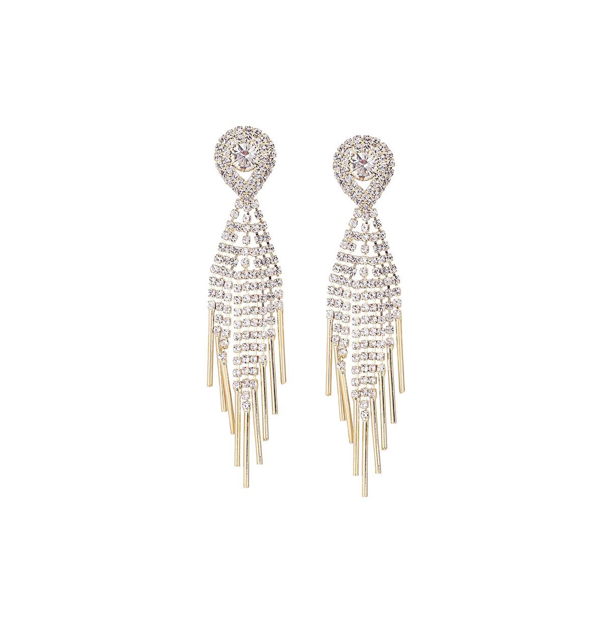Click here for Sohi Womens Silver Embellished Drop Earrings - Sil... prices