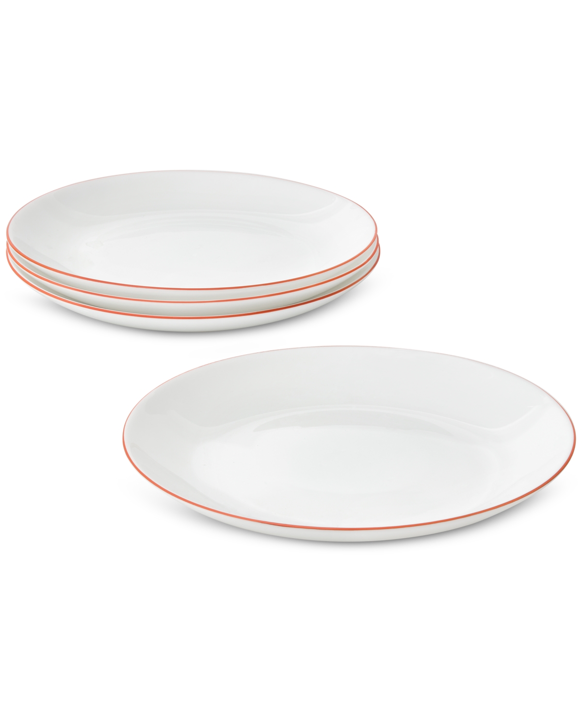 Click here for Arch Studio Opal Glass Rust Rim Salad Plate  Set o... prices