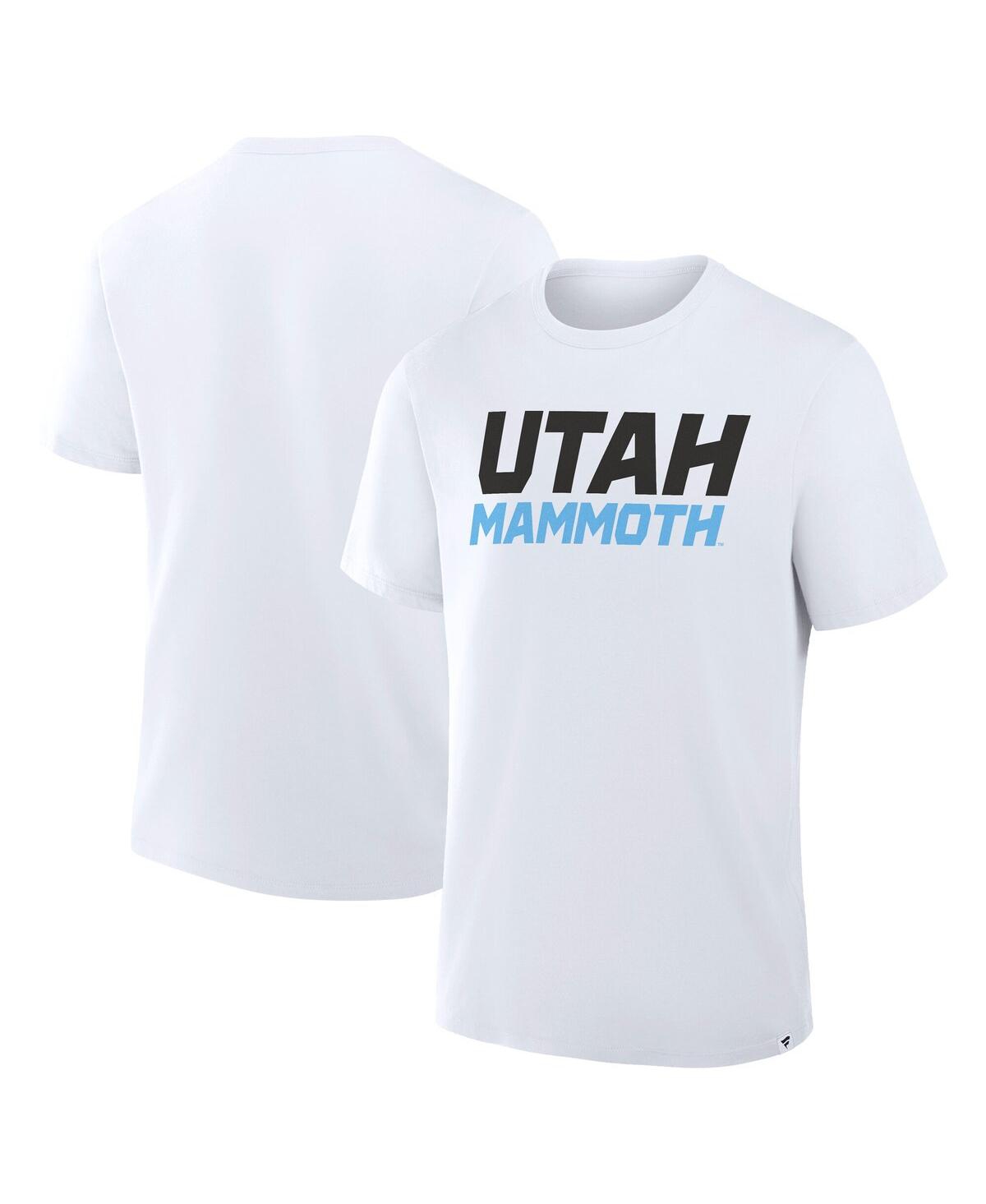 Click here for Fanatics Mens White Utah Mammoth Wordmark Legacy T... prices