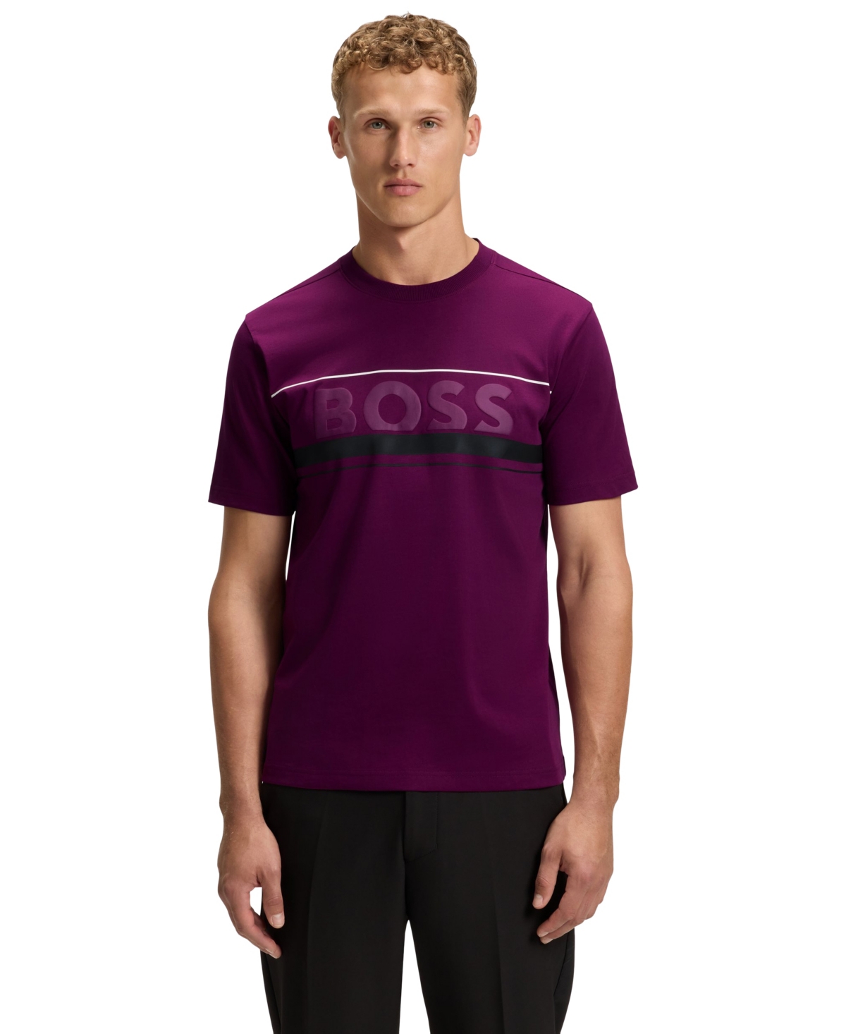 Click here for Boss by Hugo Boss Mens Cotton-Jersey Logo T-Shirt... prices