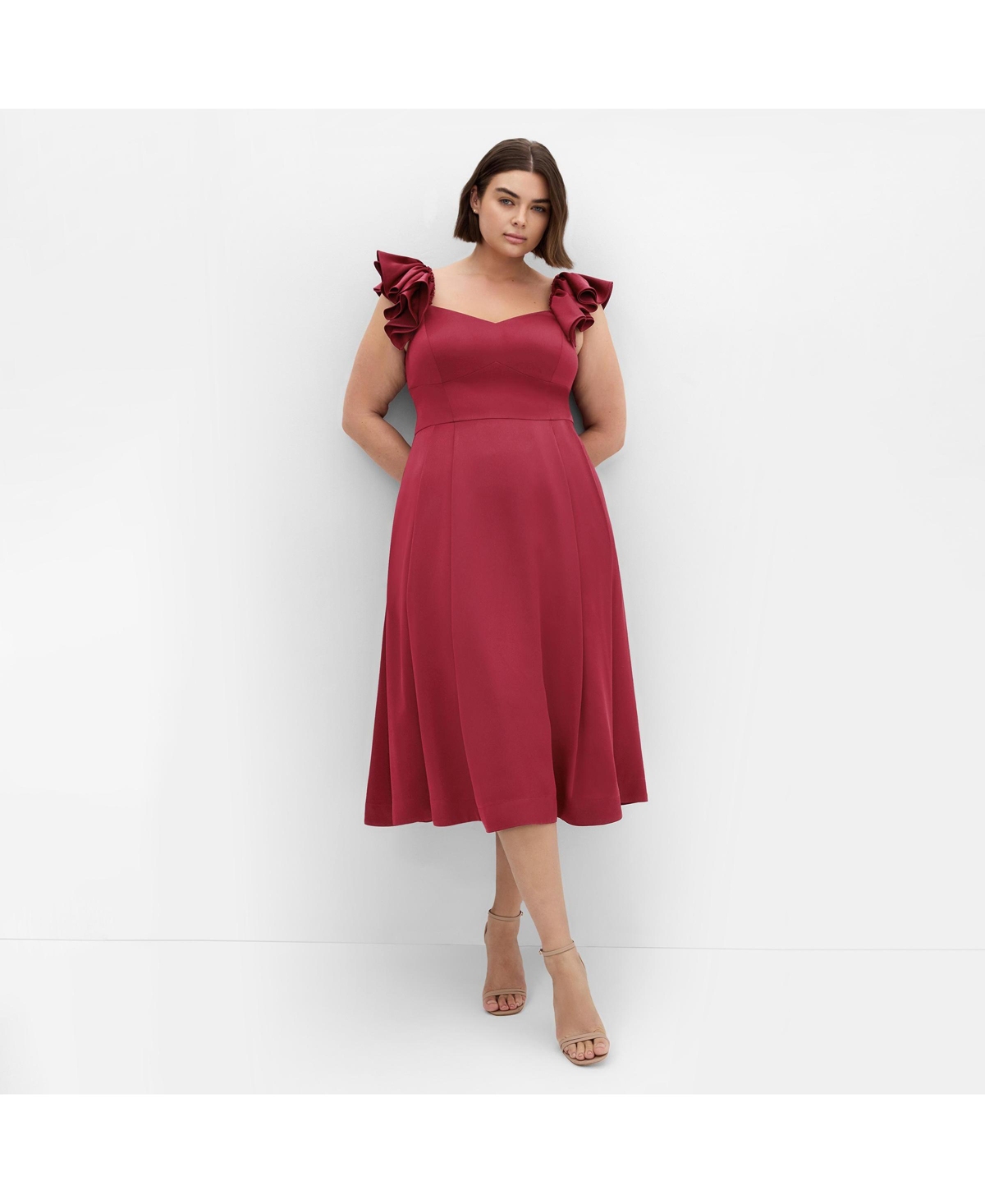 Click here for City Chic Plus Size Roselyn Dress - Ruby prices