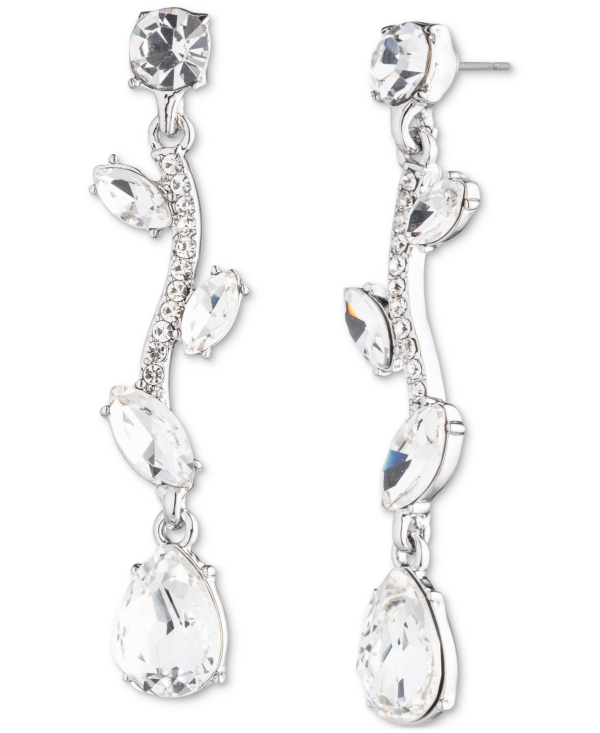 Click here for Givenchy Silver Tone Viney Linear Crystal Earrings... prices