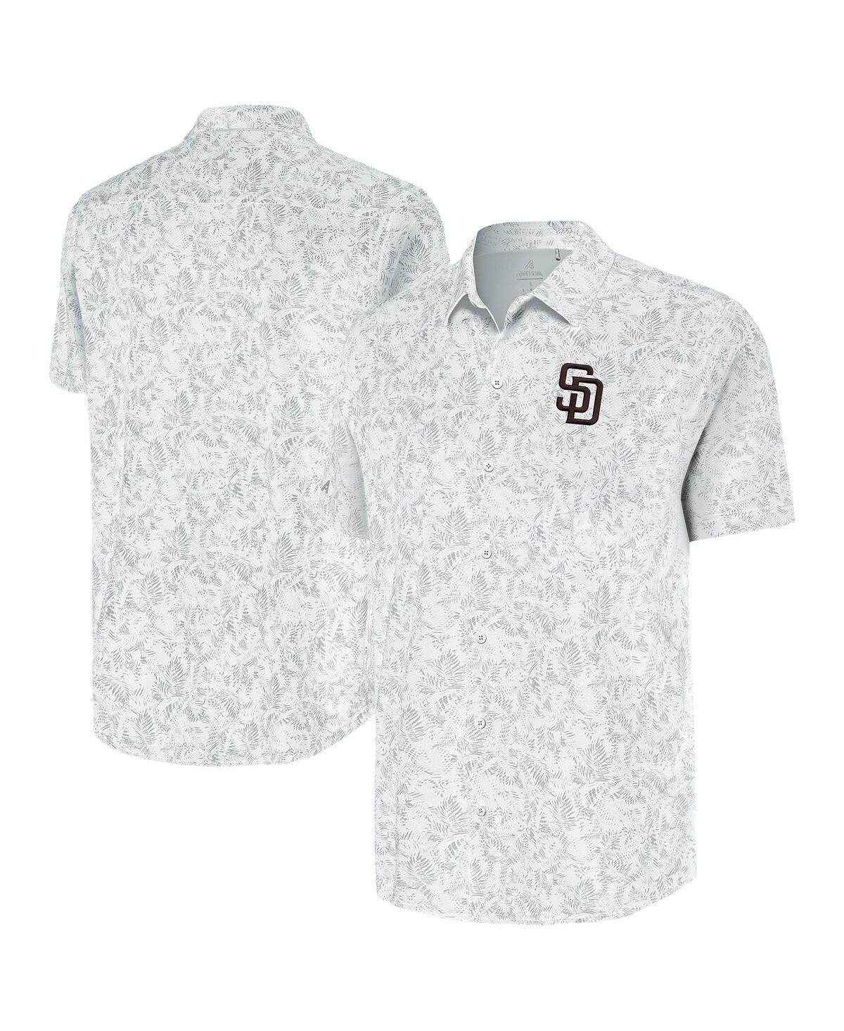 Click here for Antigua Mens White San Diego Padres Lush Button-Up... prices