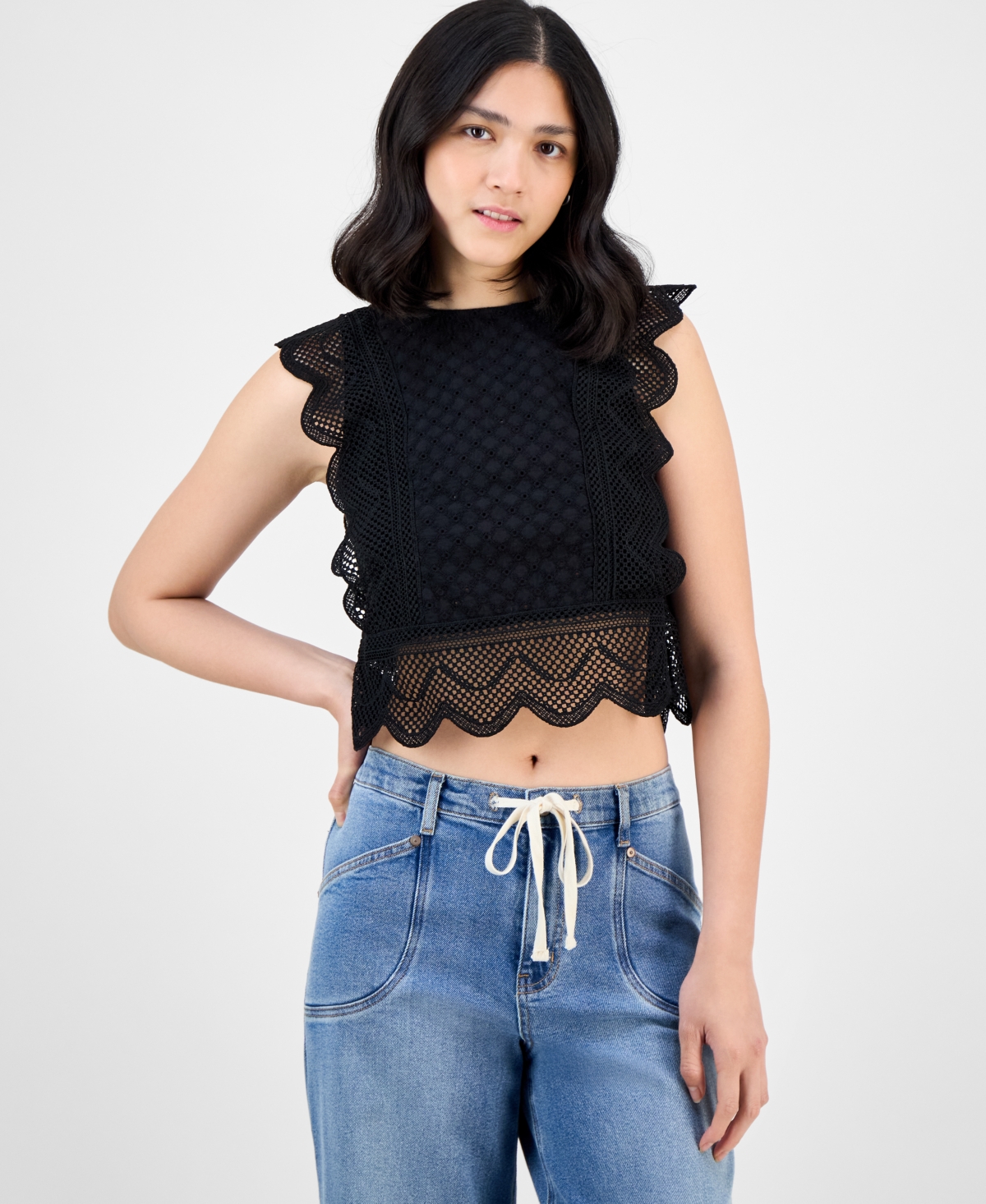 Click here for And Now This Womens Lace-Trim Scalloped Tank  Excl... prices
