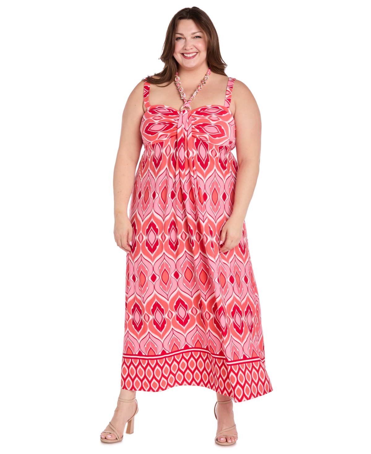 Click here for R & M Richards Plus Size Macrame Necklace Dress -... prices