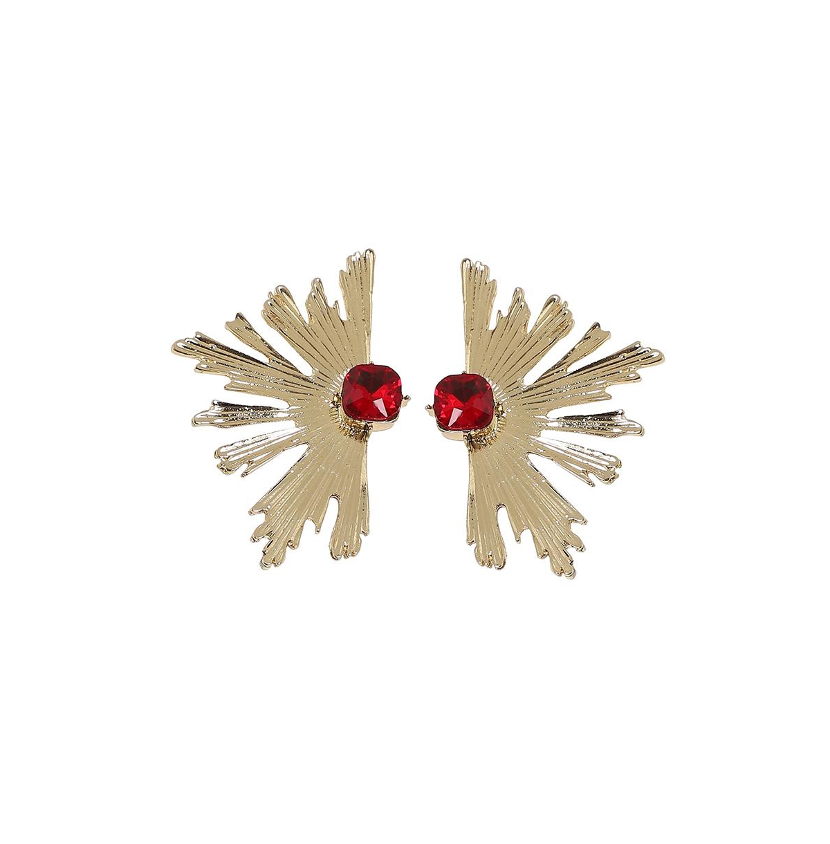 Click here for Sohi Nectar Stone Drop Earrings - Red prices
