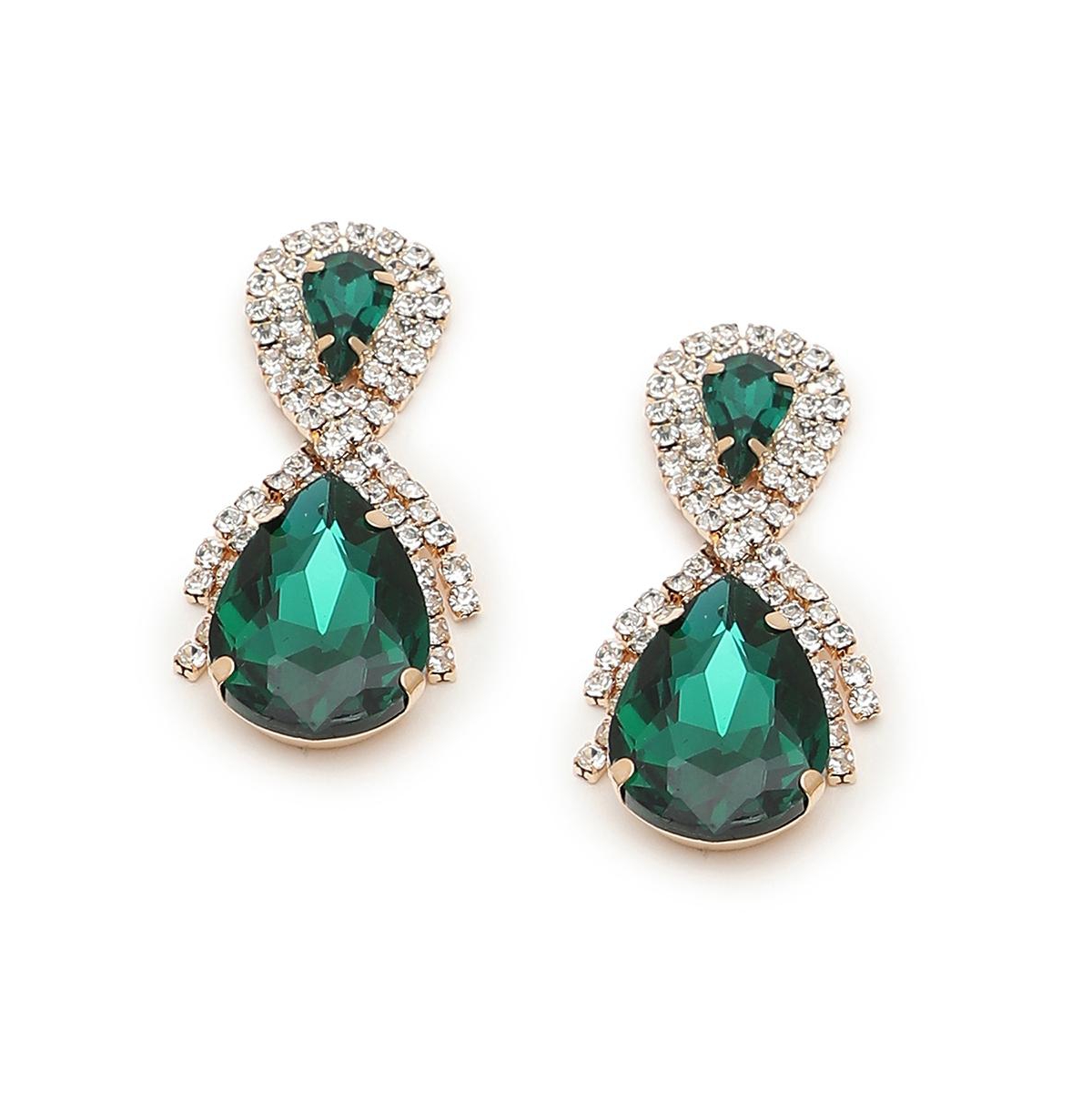 Click here for Sohi Teardrop Stone Drop Earrings - Green prices