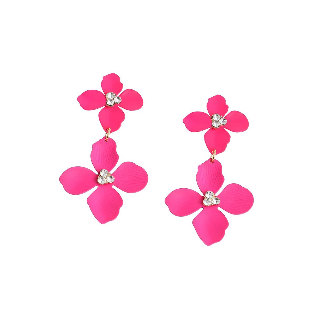 Click here for Sohi Maxi Floral Drop Earrings - Pink prices