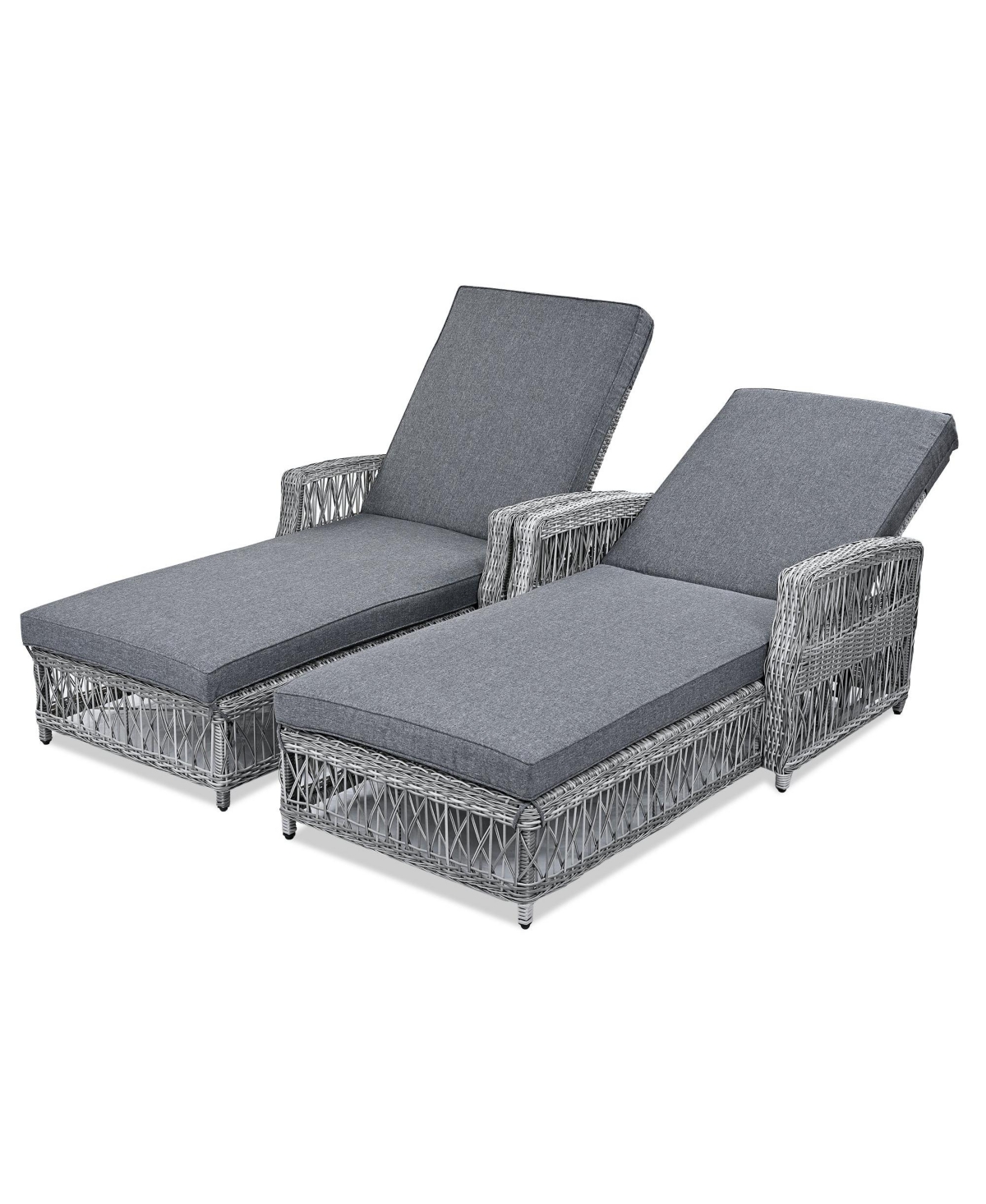 Click here for Mondawe 2 Pieces Outdoor Wicker Lounge with 4-Leve... prices
