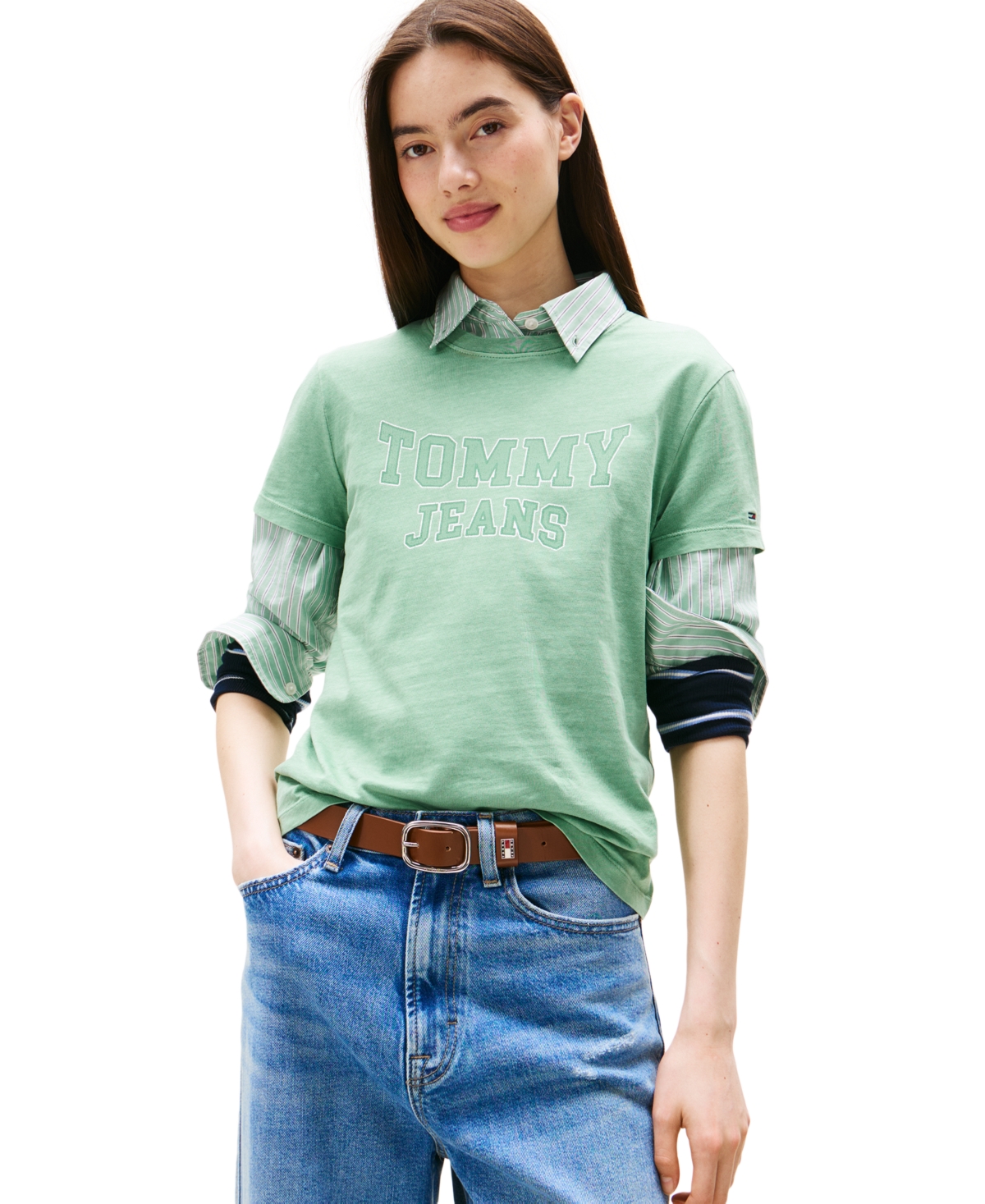Click here for Tommy Jeans Womens Regular Varsity Cotton T-Shirt... prices