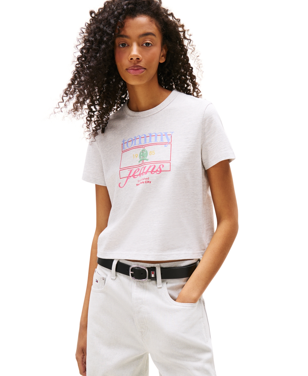 Click here for Tommy Jeans Womens Cotton Short-Sleeve Logo Crest... prices