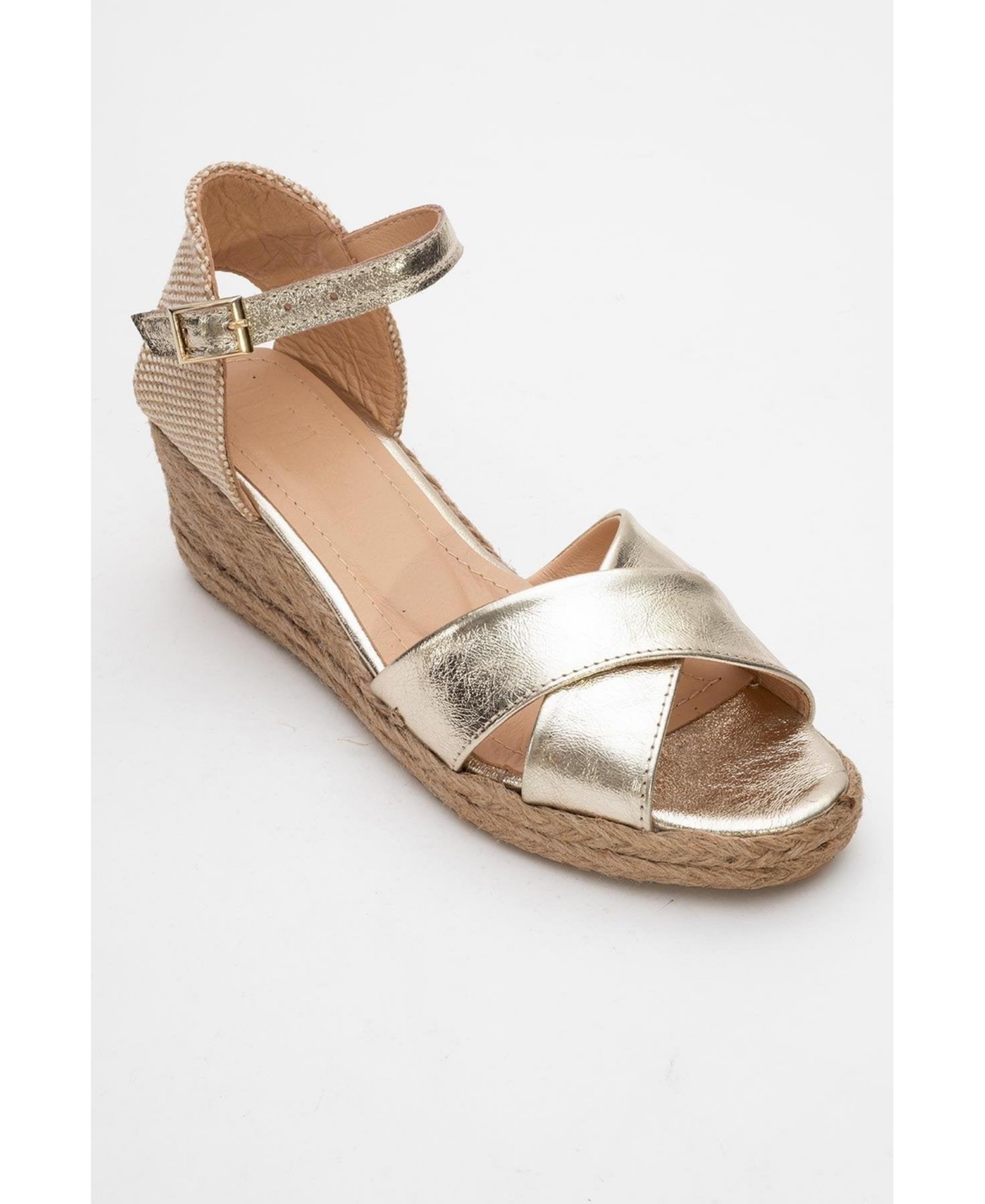 Click here for Miria Leather Platform Espadrille (Women) - Gold l... prices