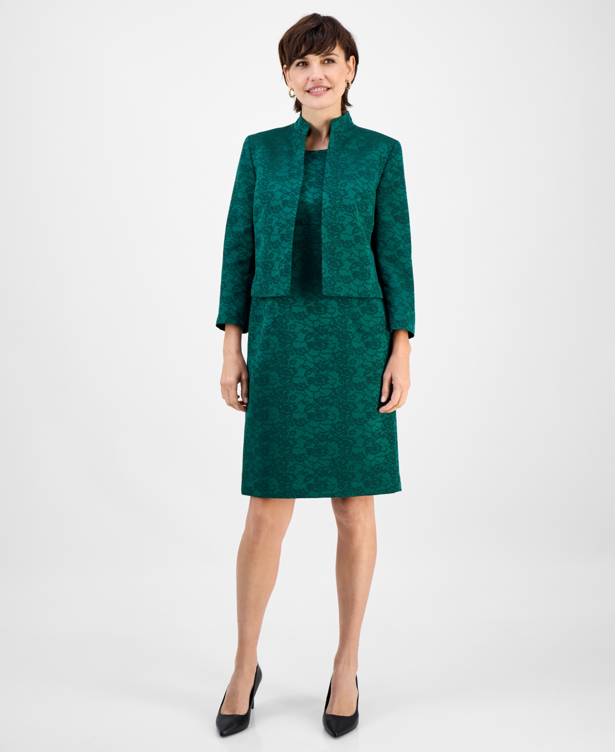 Click here for Le Suit Womens Open-Front Jacket & Sleeveless Dres... prices