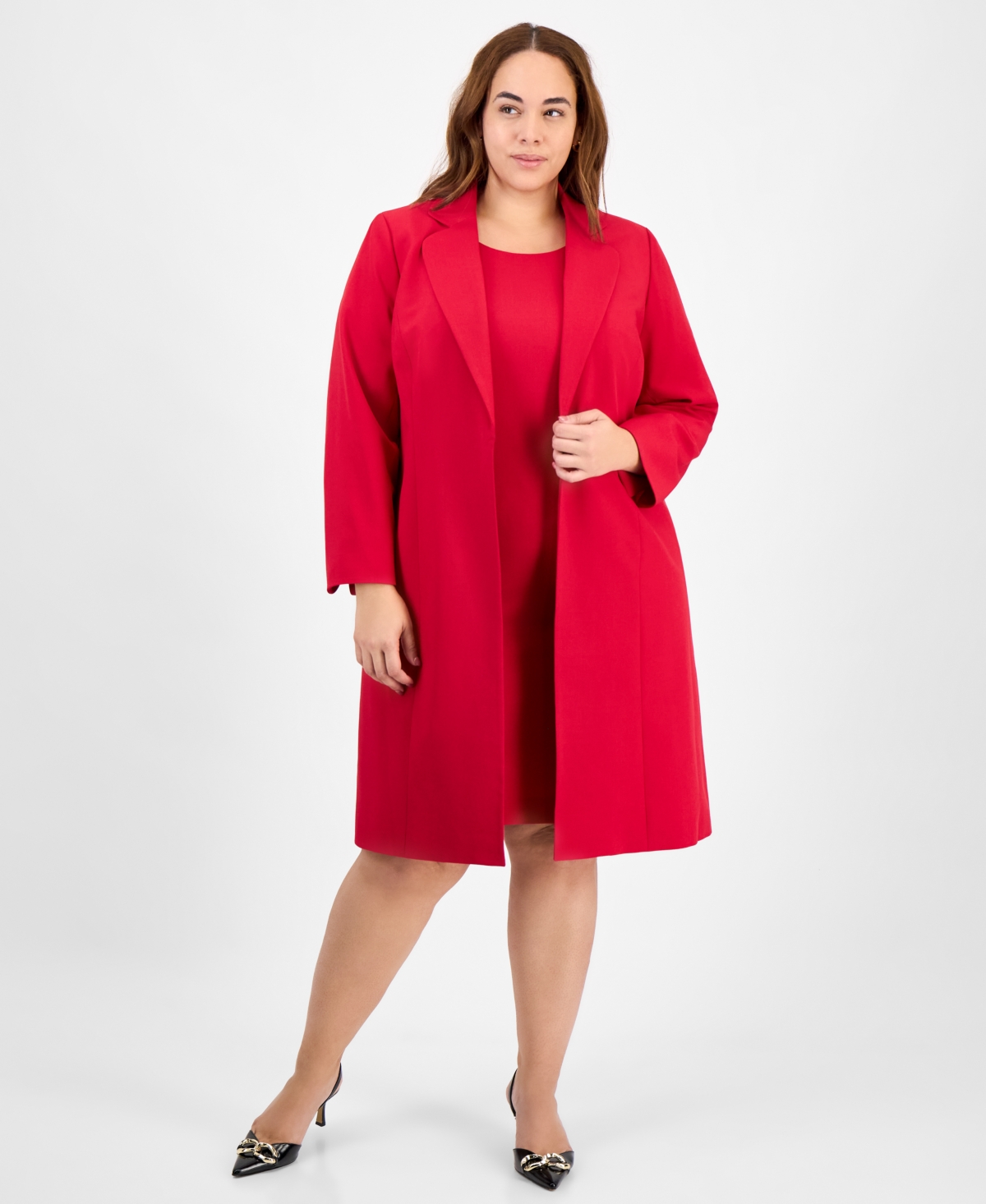 Click here for Le Suit Plus Size Sleeveless Sheath Dress Suit - C... prices