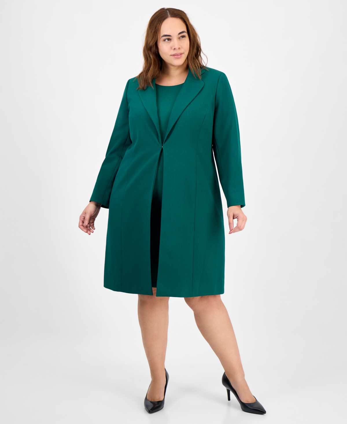 Click here for Le Suit Plus Size Sleeveless Sheath Dress Suit - E... prices