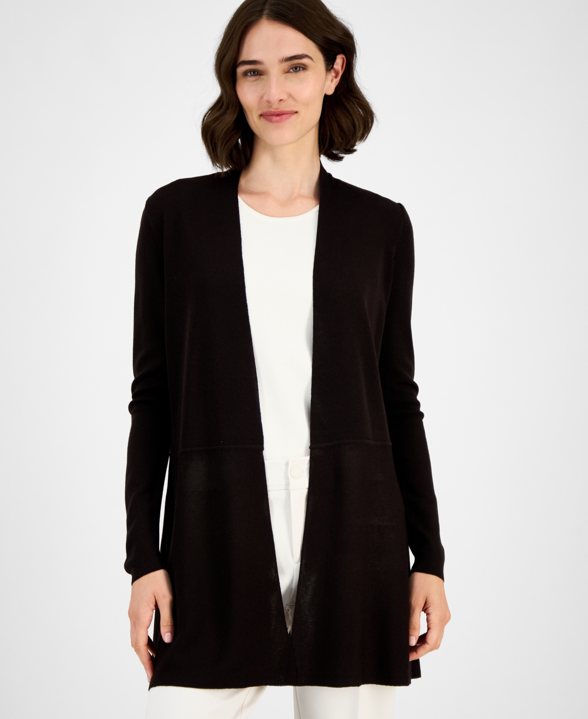 Click here for Anne Klein Monterey Open-Front Longline Cardigan -... prices