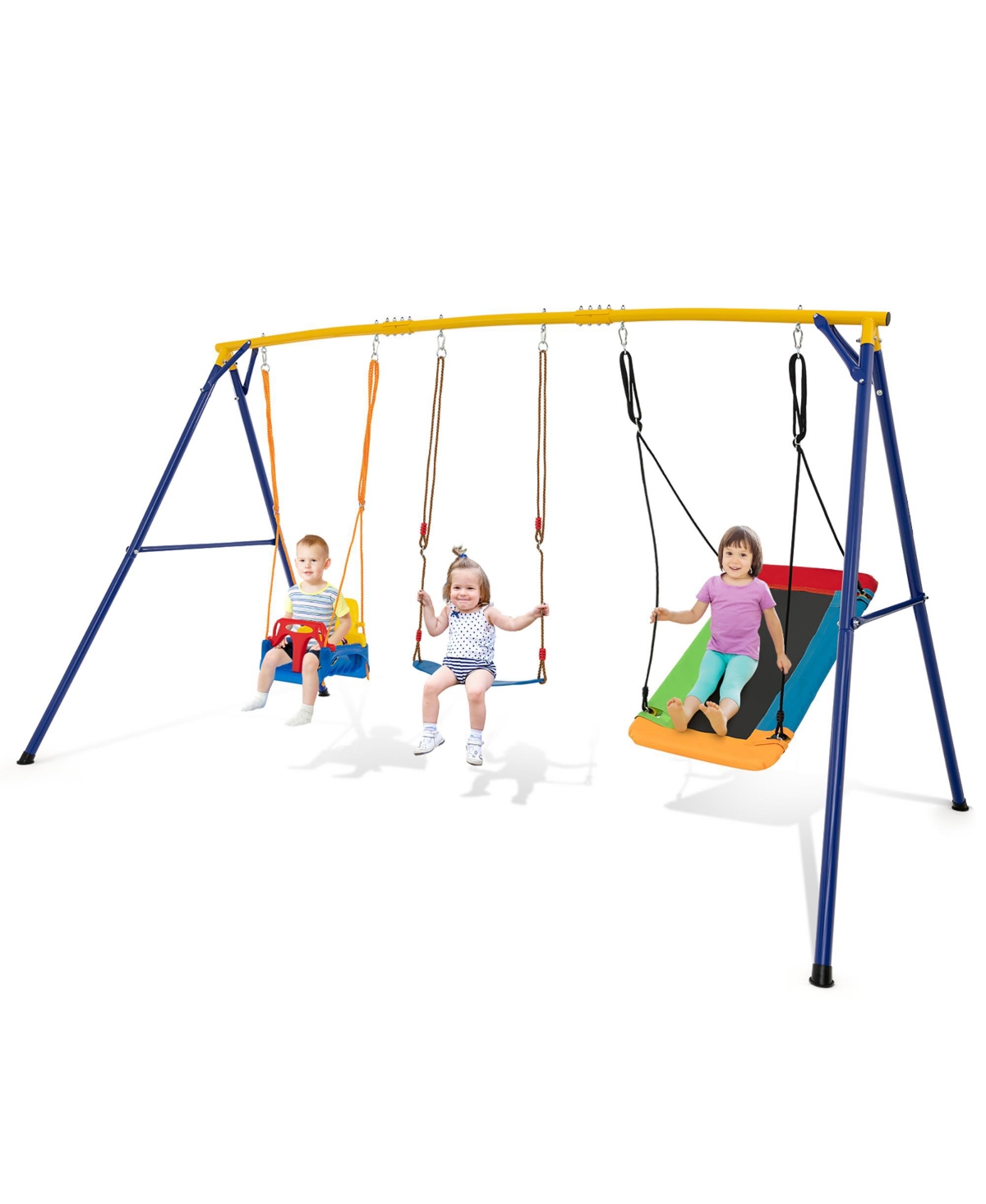 Click here for Gymax 3-in-1 Kids Swing Set 660 Lbs Carbon Steel S... prices