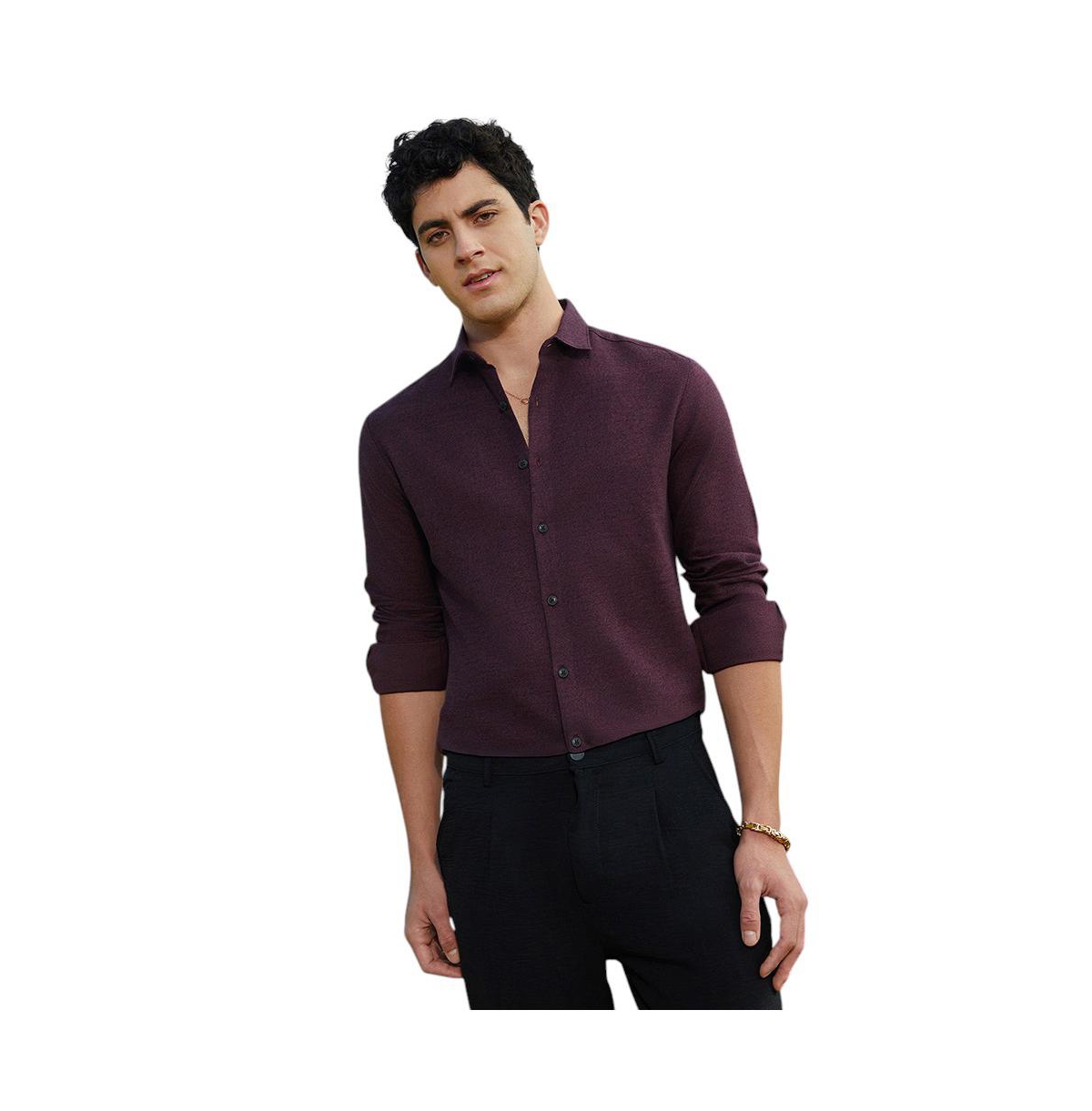 Click here for Campus Sutra Mens Wine Red Solid Cotton Shirt - Re... prices