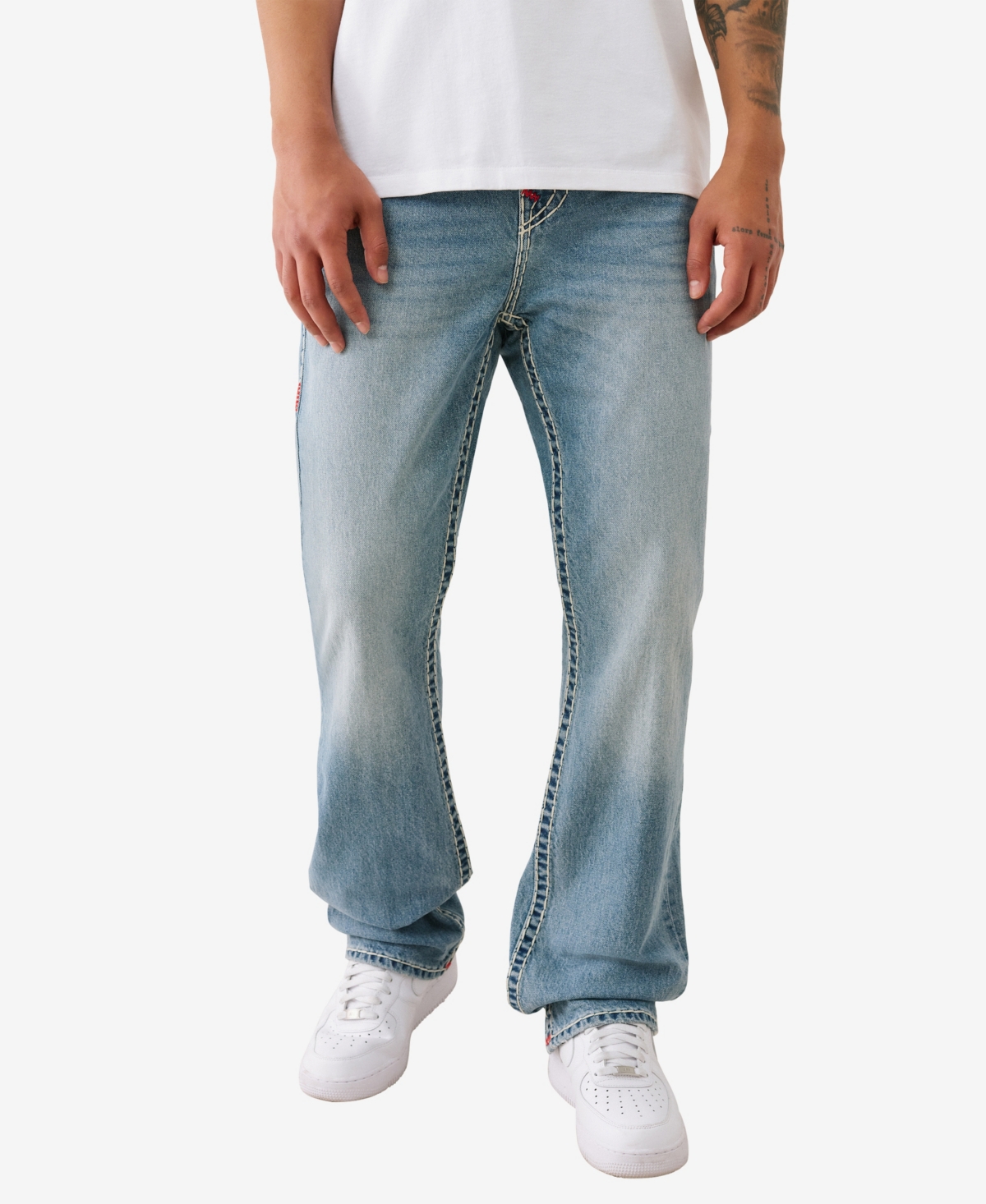 Click here for True Religion Mens Ricky Super T Mesh Flap Jeans -... prices