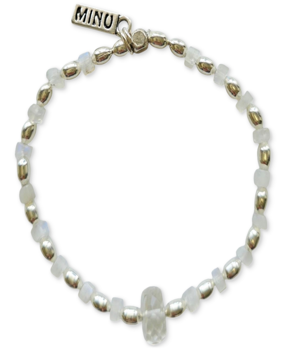 Click here for Minu Jewels Silver-Tone Stretch Bracelet - White prices