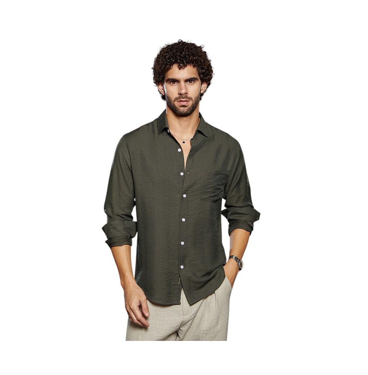 Click here for Campus Sutra Mens Olive Green Breezy Wrinked Relax... prices