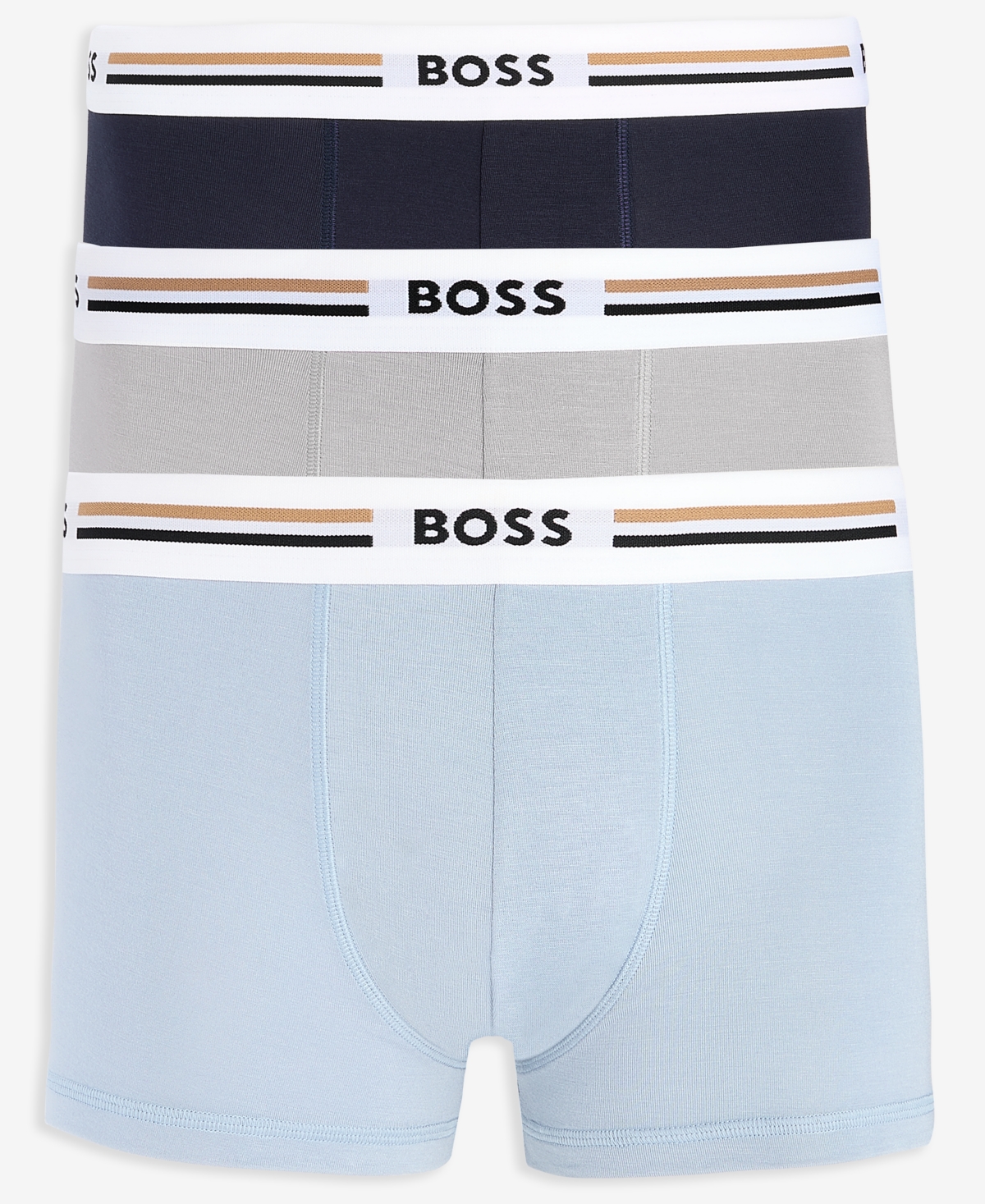 Click here for Boss by Hugo Boss Mens 3-Pack Logo Revive Trunks -... prices