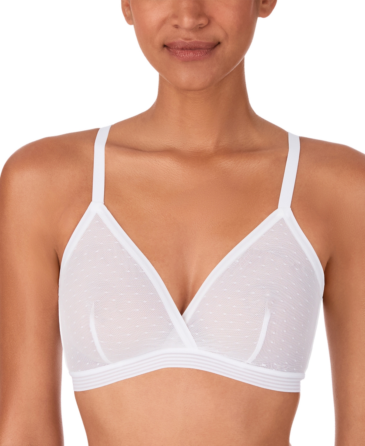 Click here for Dkny Womens Point DEsprit Bralette DK7656 - White prices
