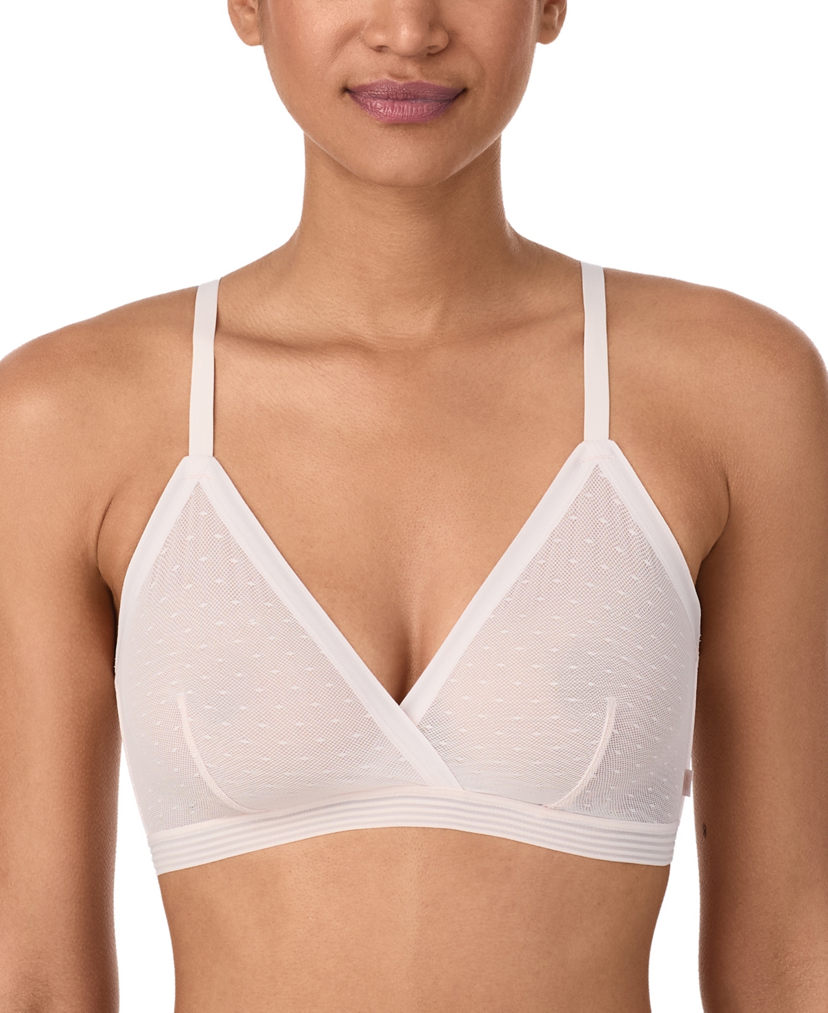 Click here for Dkny Womens Point DEsprit Bralette DK7656 - Pearly... prices
