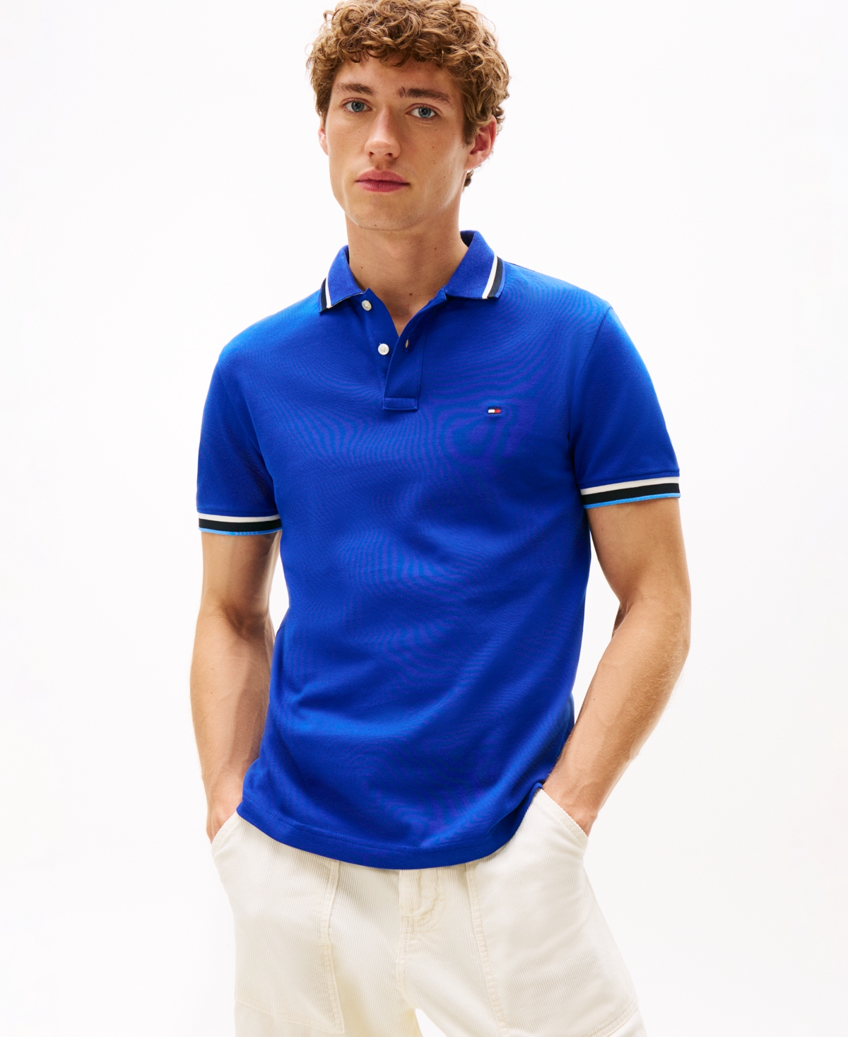 Click here for Tommy Hilfiger Mens Slim-Fit Tipped Polo Shirt - W... prices