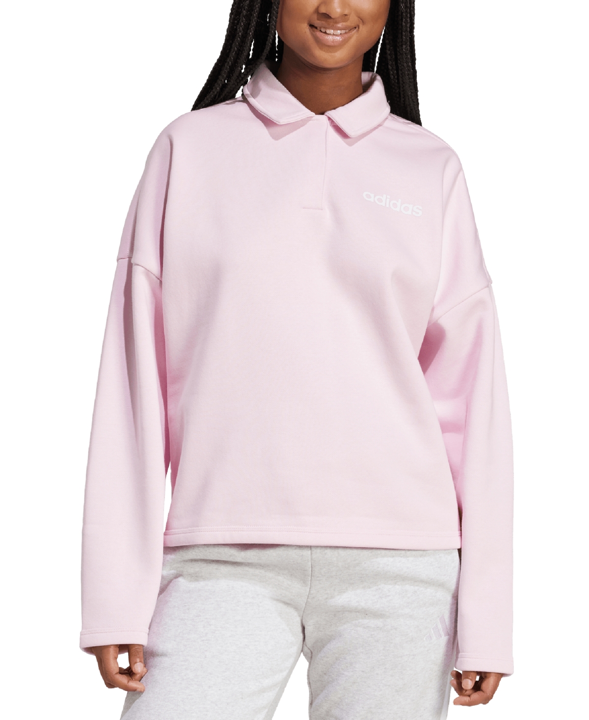 Click here for adidas Womens Essentials Linear Fleece Polo Sweats... prices